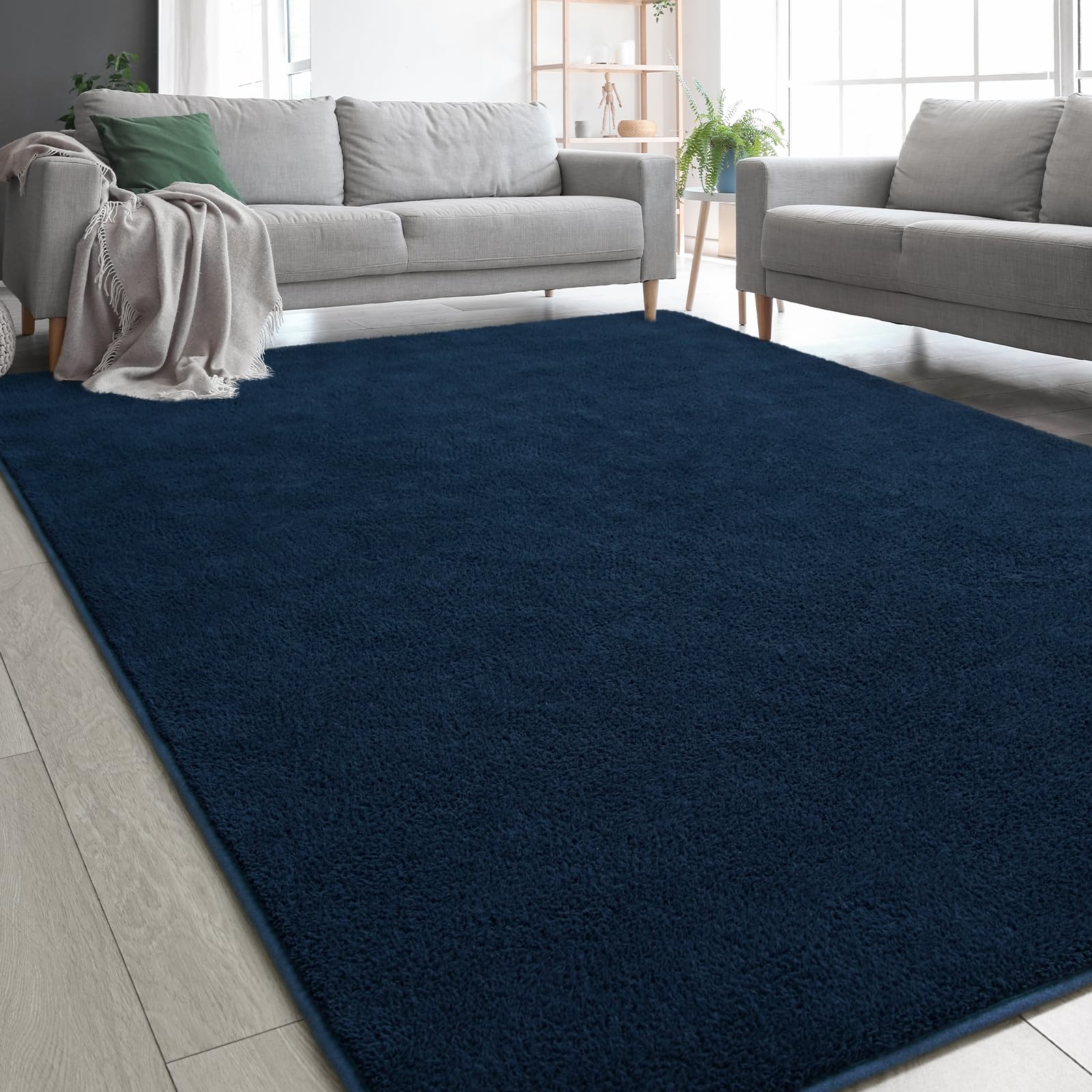 Navy Blue Area Rugs Shag Carpets for Bedroom Living Room, 6x9 Feet ...