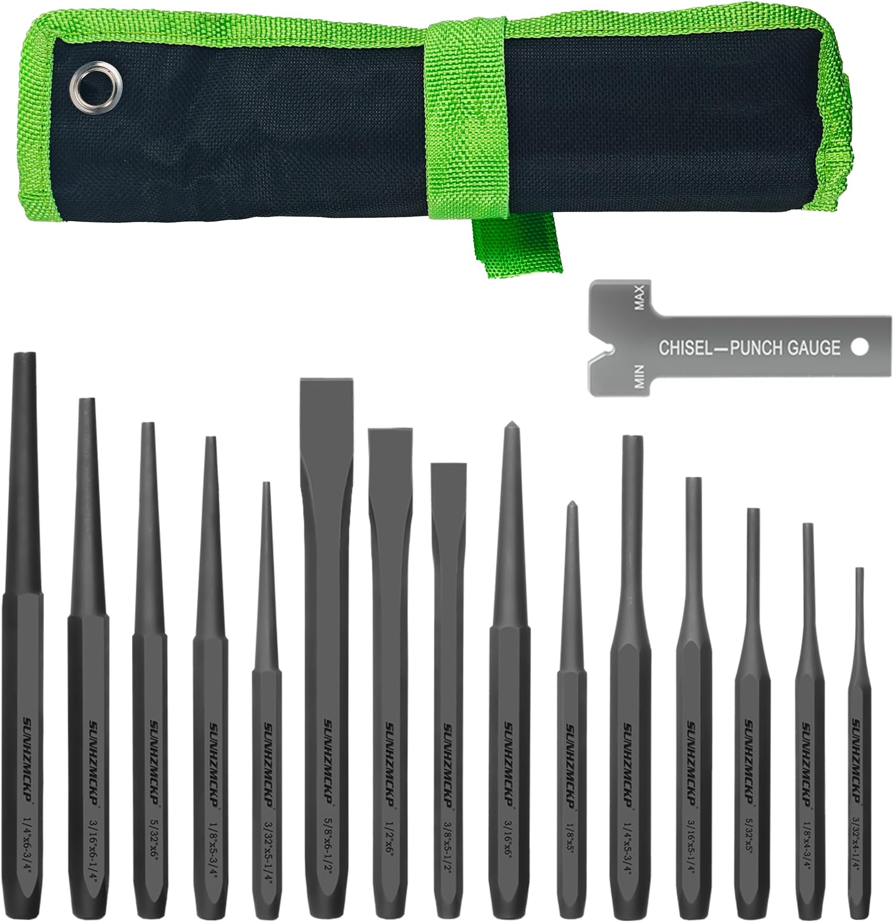 LEONTOOL 12-Piece Punch and Chisel Set, Heavy Duty Heat Treated Metal ...