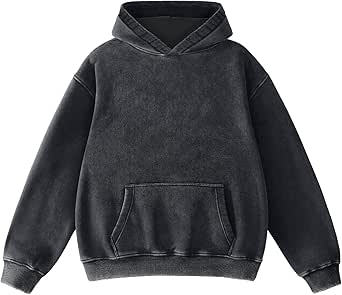 FAIABLE Mens Hoodies Oversized Unisex Acid Wash Hoodie Heavyweight ...