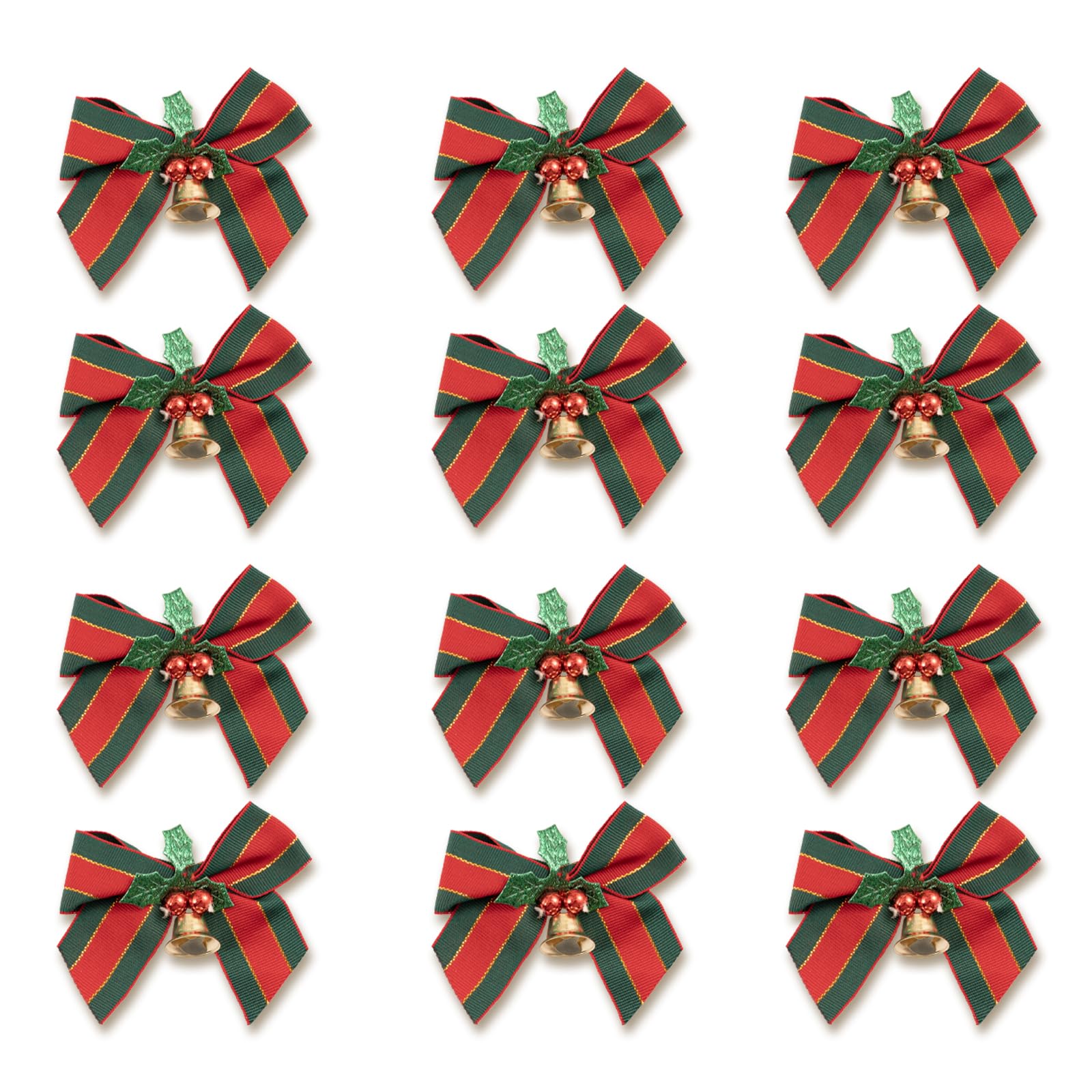 Amazon.com: Hisgeru 12 Pcs Christmas Tree Ribbon Bows with Bell for ...