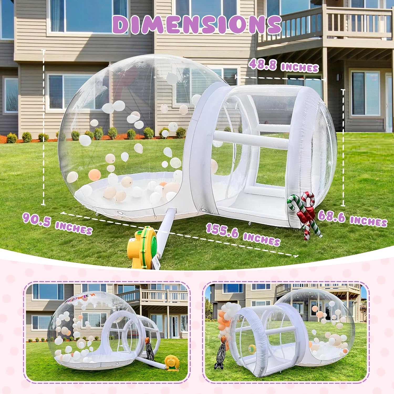 Tienda de campaña de burbujas para niños y adultos, casa inflable de ...