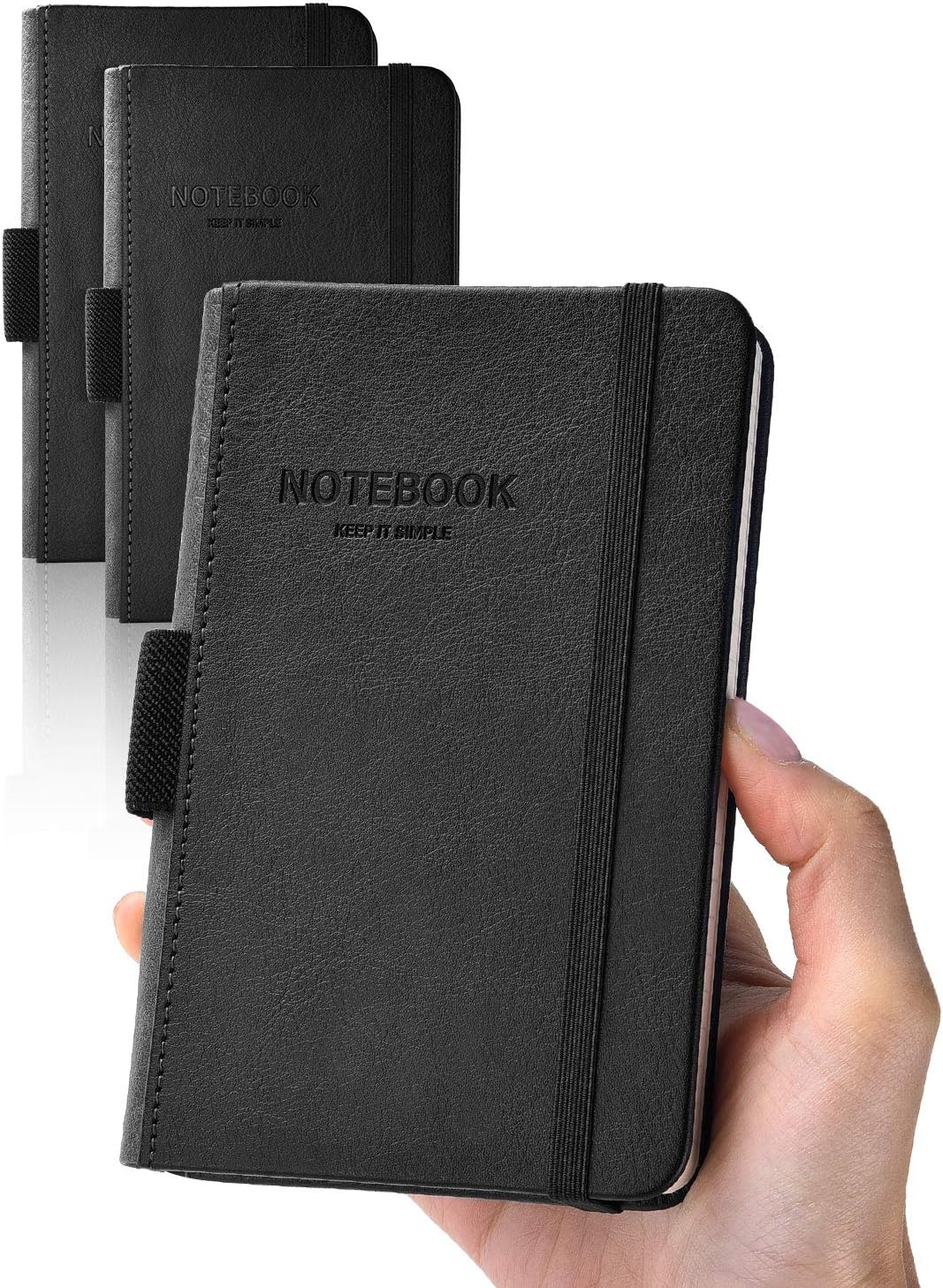 Amazon.com : AISBUGUR Pocket Notebook Small Notebook 2-Pack, 3.5" x 5.5 ...