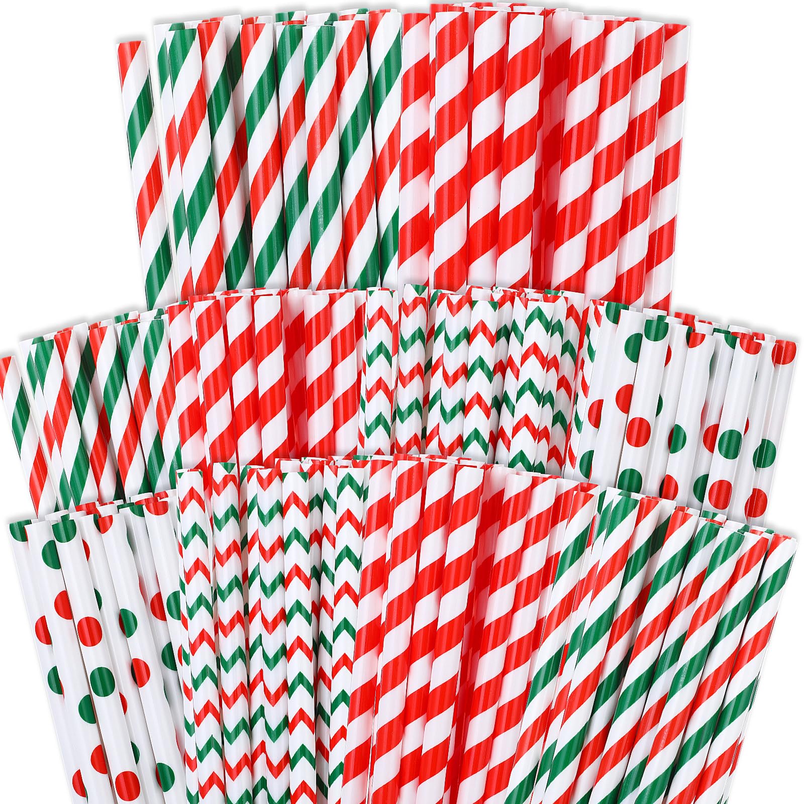 Amazon.com: Uiifan 100 Pcs Christmas Straws Plastic Christmas Drinking ...