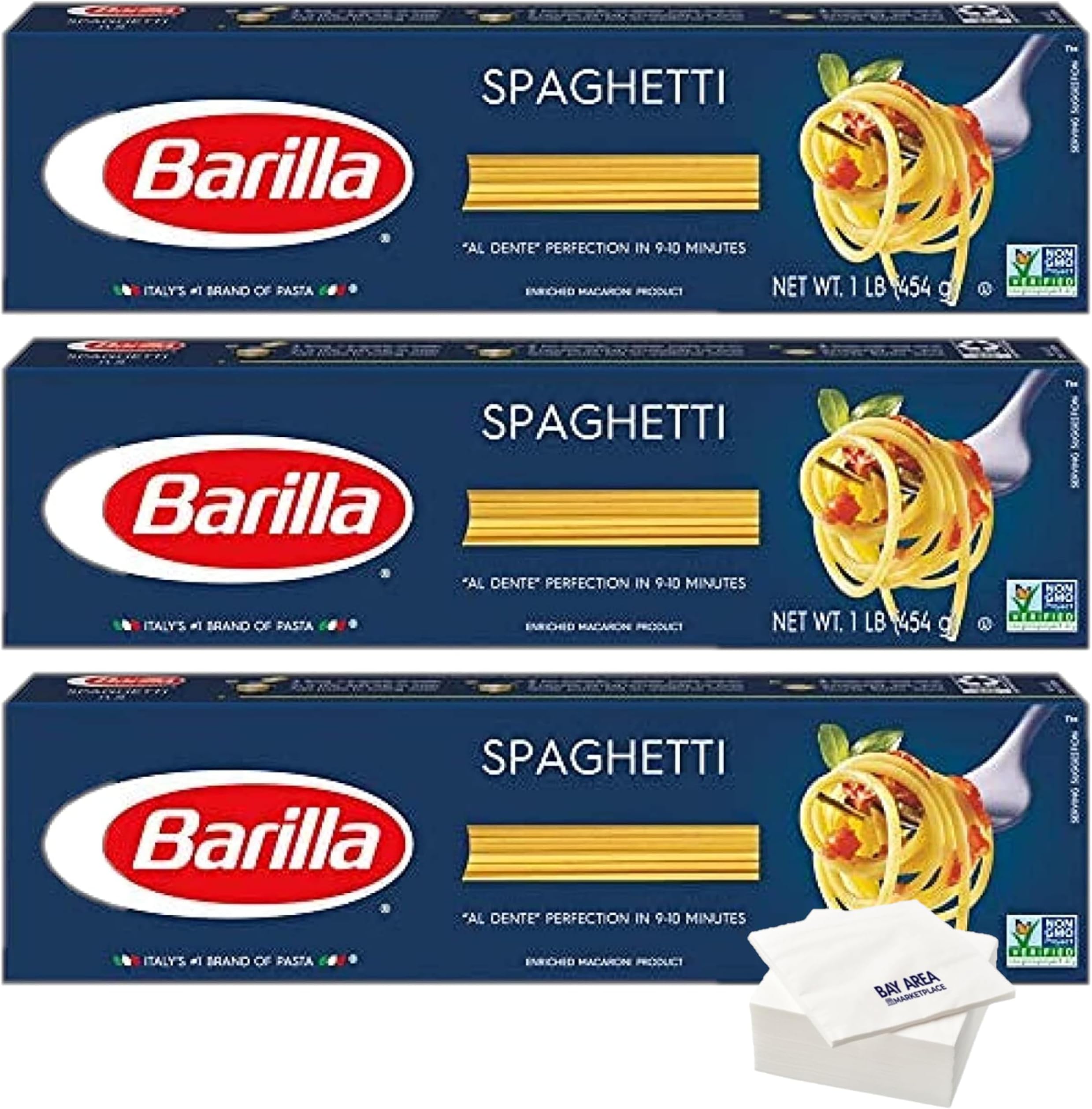 Amazon.com: Barilla Spaghetti Pasta, 16 oz. Box (Pack of 8) - Non-GMO ...