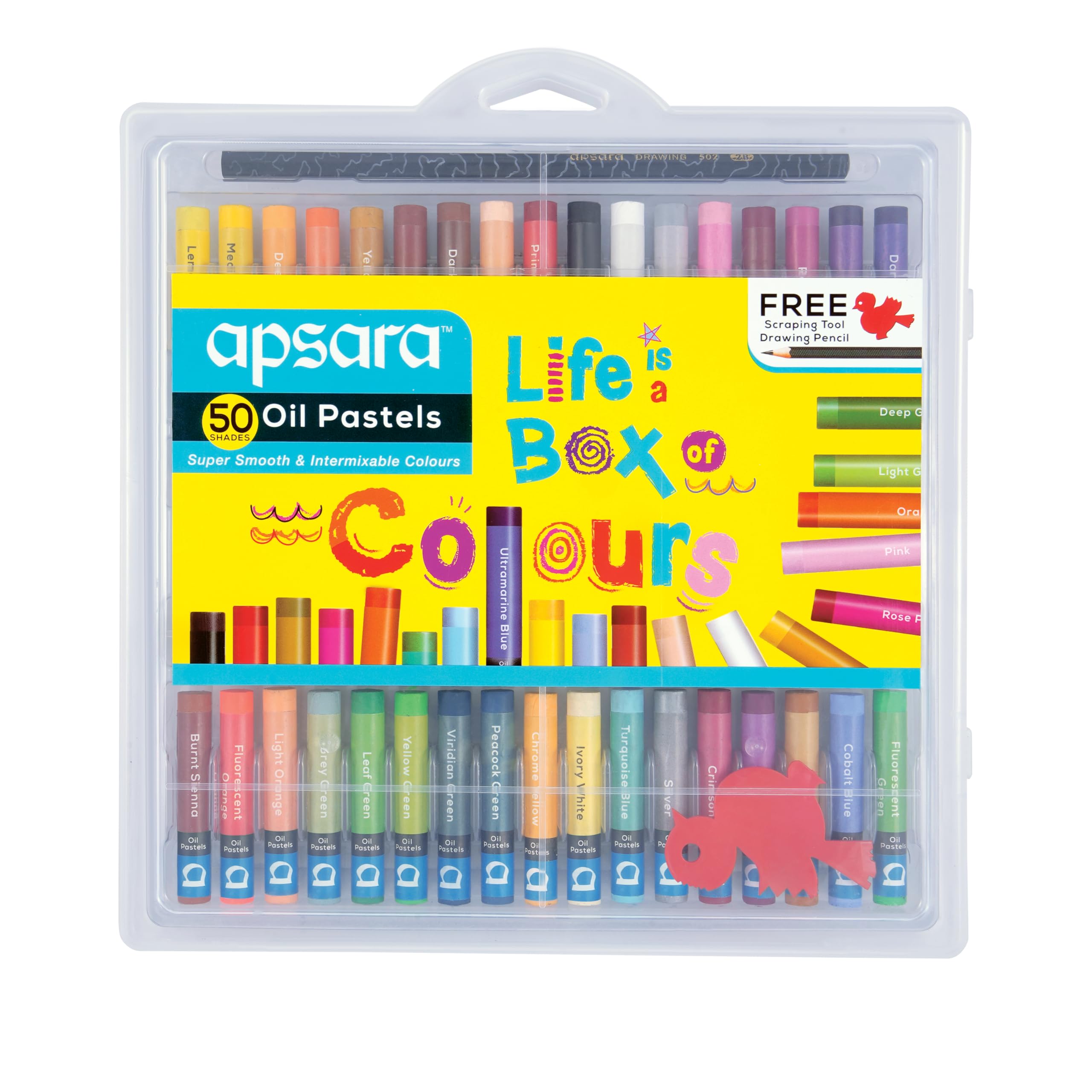 Apsara Oil Pastels 50 shades |Smooth Color Intermixing For Better ...