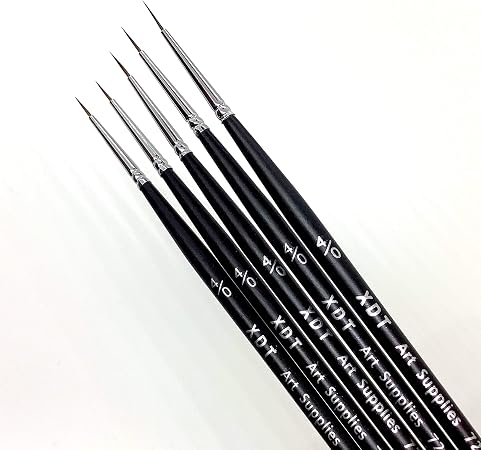 XDT#725 Micro Detail Artist Pin Point Painting Brush Set of 5 Piece ...