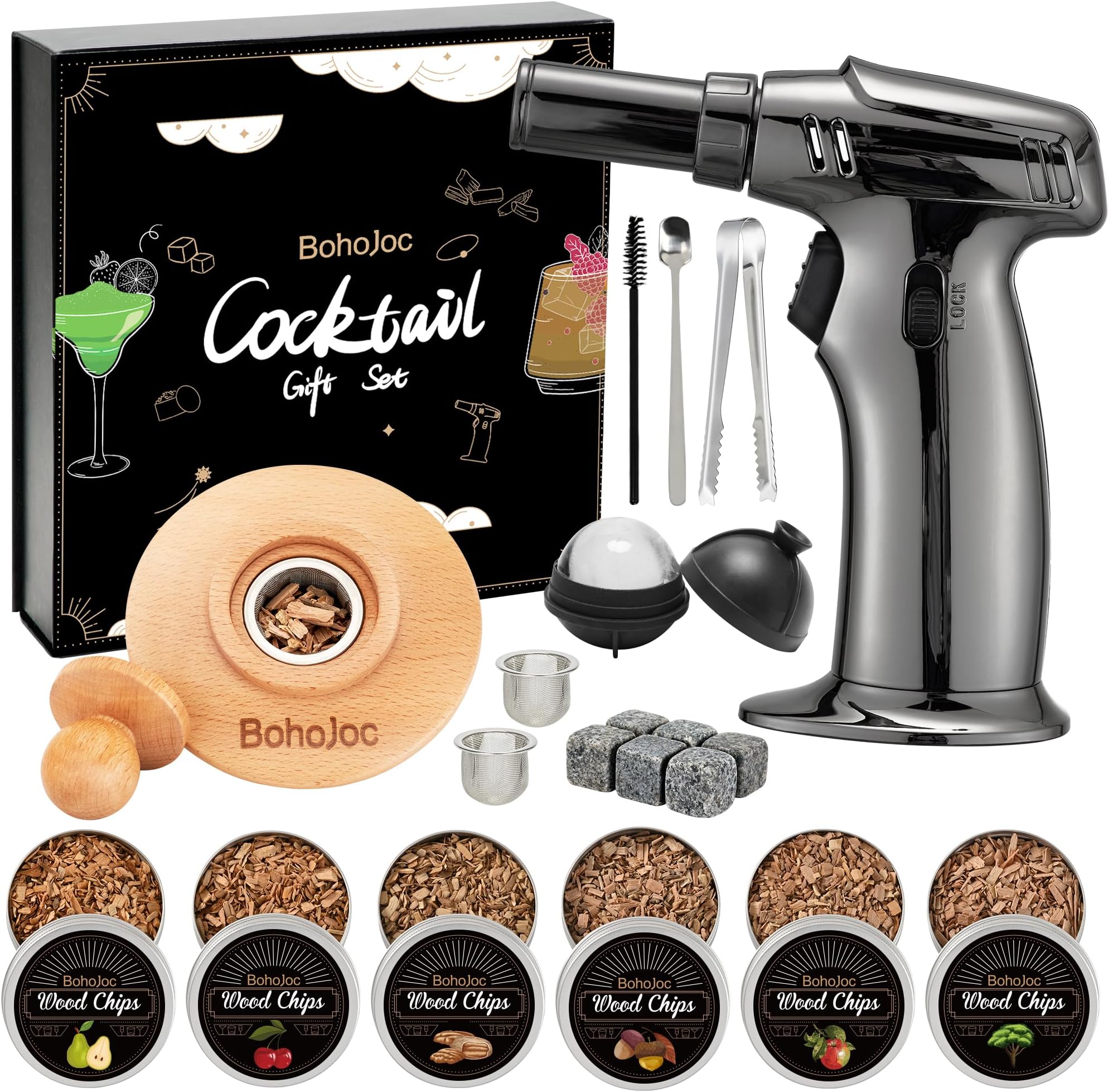 Amazon.com: Cocktail Smoker Kit with Torch – 6 Flavors Wood Chips ...