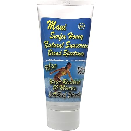 Amazon.com: Maui Surfer Honey All Natural Sunscreen Lotion SPF 30 Reef ...