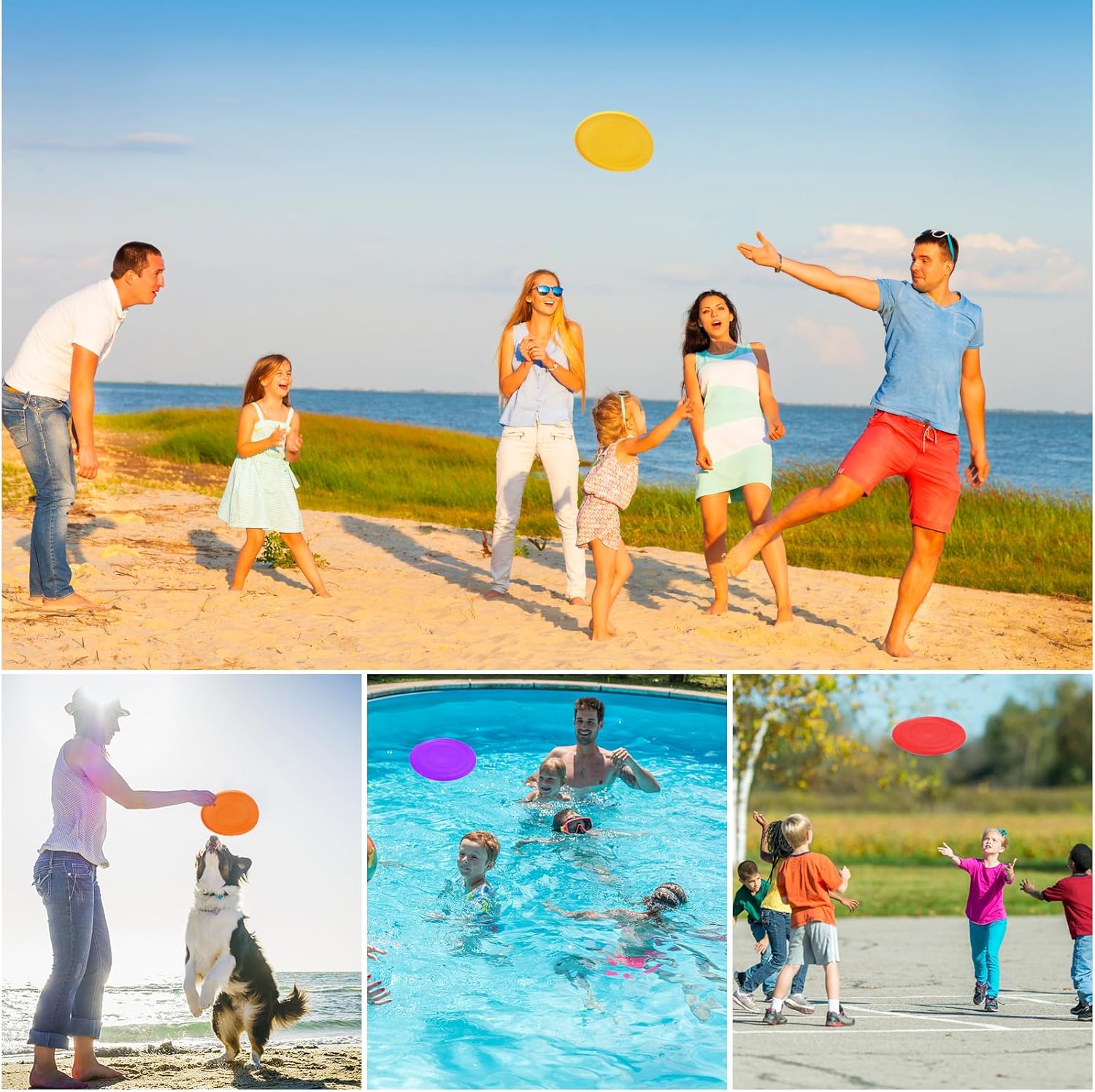 Kids Flying Disc 7 Inch Silicone Flying Disks Set in Bulk for Children ...