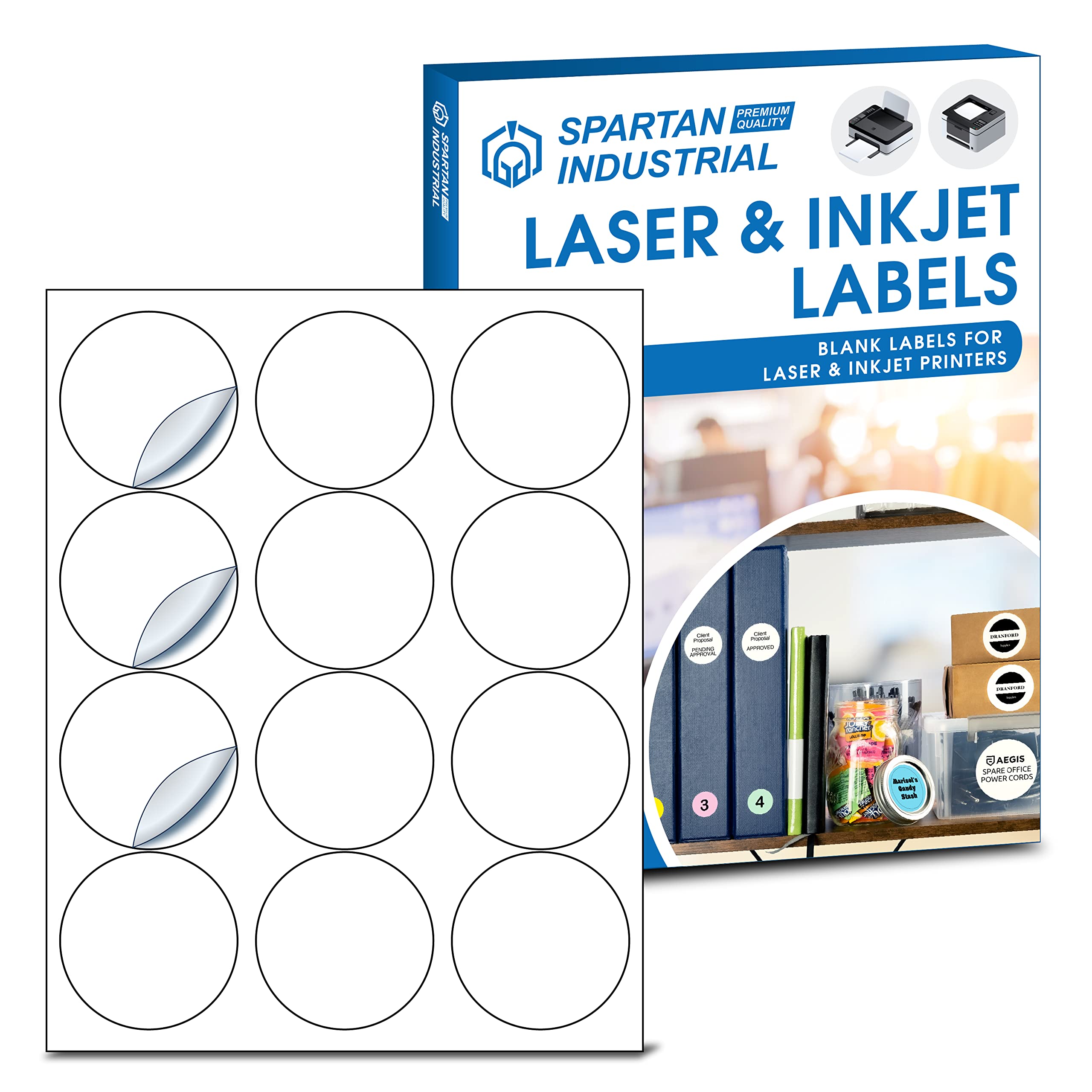 Amazon.com : Spartan Industrial Printable Circle Laser Label - 2.5 ...