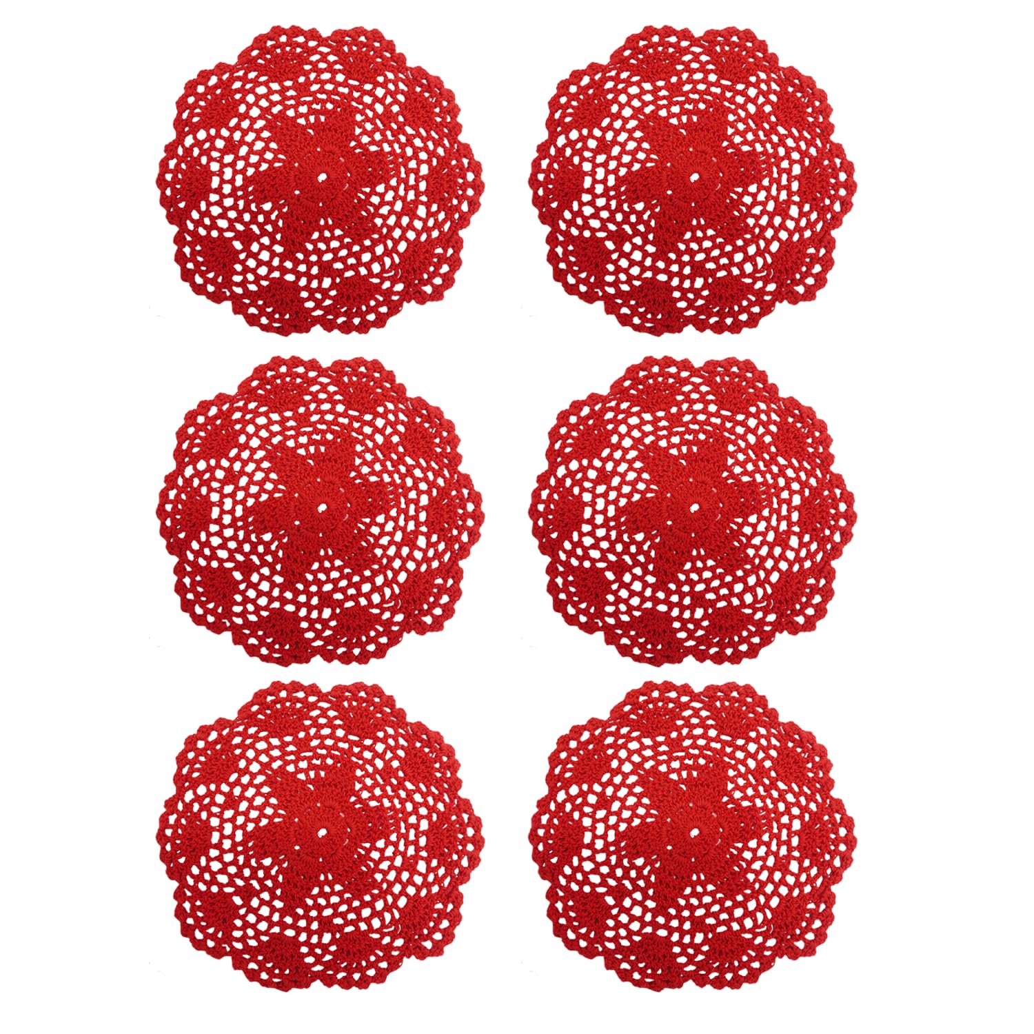 Ouyatoyu 6pcs 8" Doilies Cloth Lace Crochet Doilies Place Mats for ...