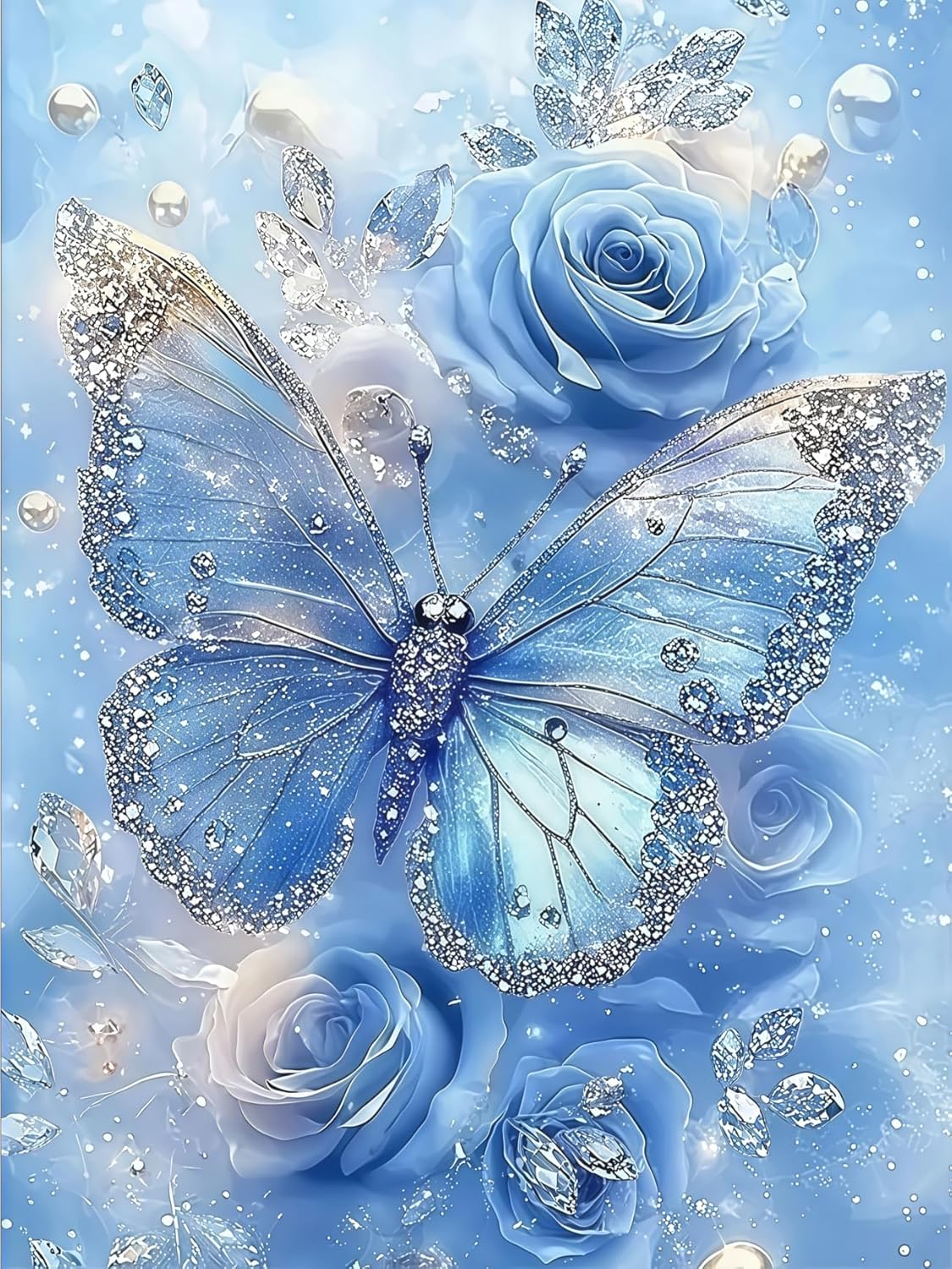 Amazon.com: Acelii 5D Diamond Art Kits for Adults Beginners,Blue Rose ...