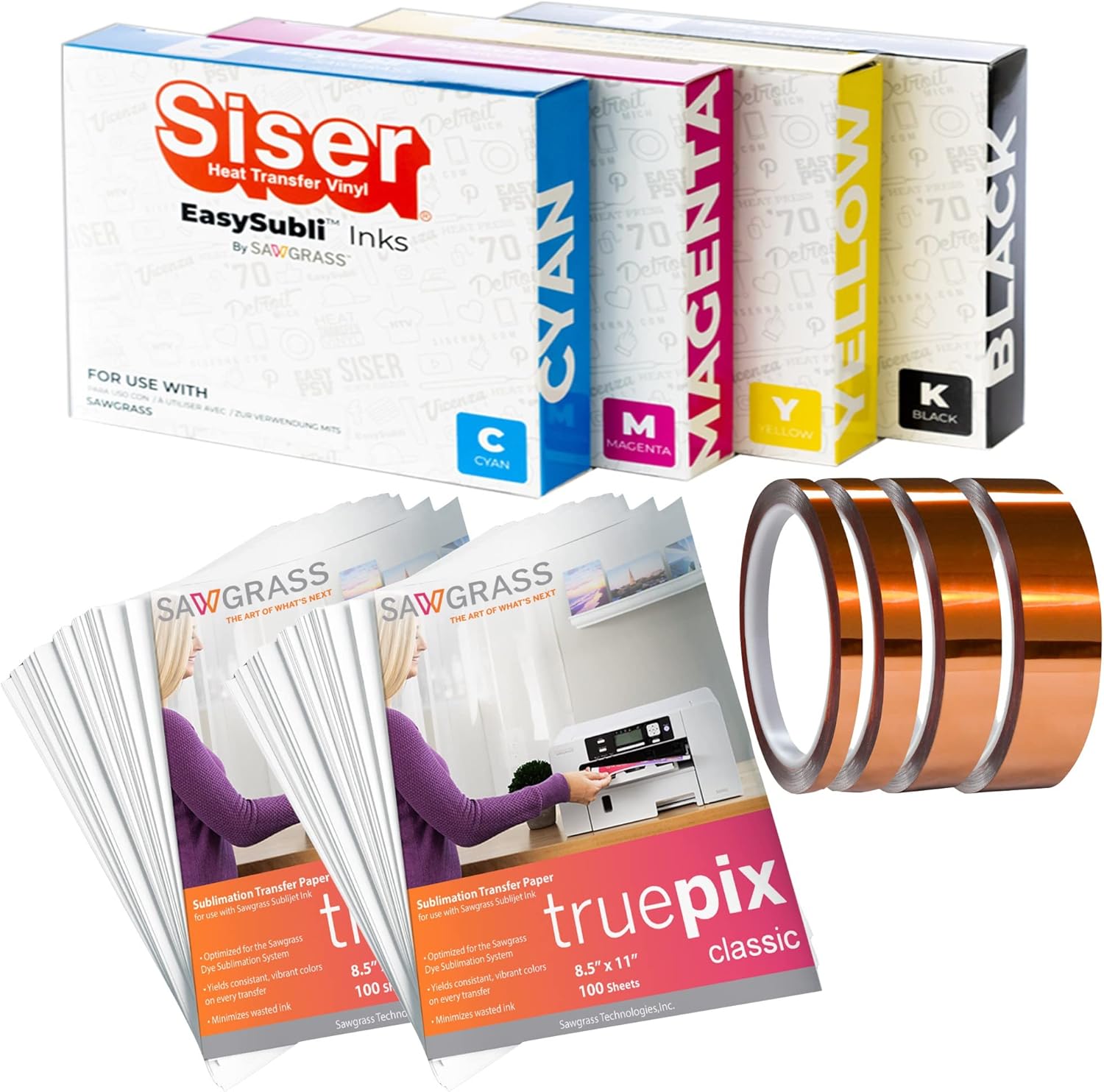 Amazon.com: Sawgrass Easysubli Inks SG500 & SG1000 4 Pack with 200 ...