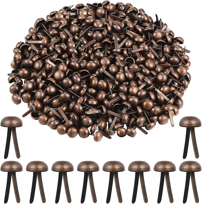 Amazon.com: Hotop 500 Pcs Brads for Paper Crafts Metal Round Brass ...