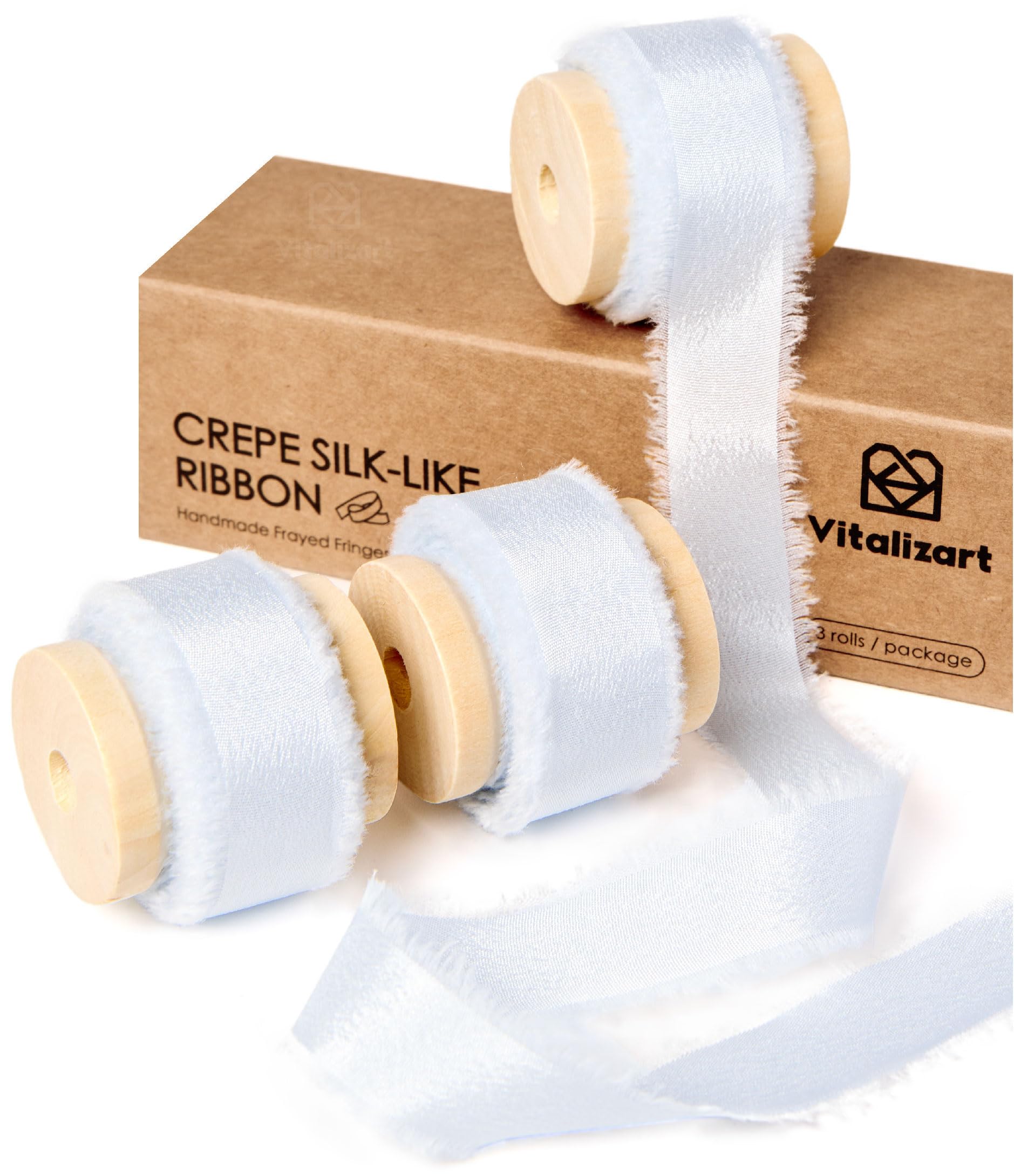 Amazon.com: Vitalizart Double Face Silky Satin Ribbon 5/8" Crepe Silk ...