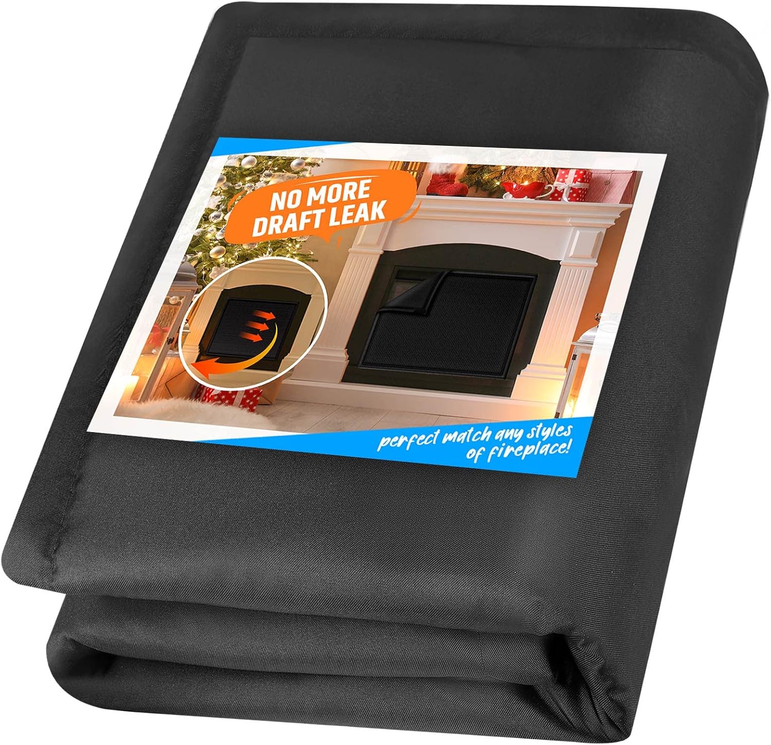Amazon.com: Velcro Fireplace Draft Stopper for Overnight Heat Loss ...