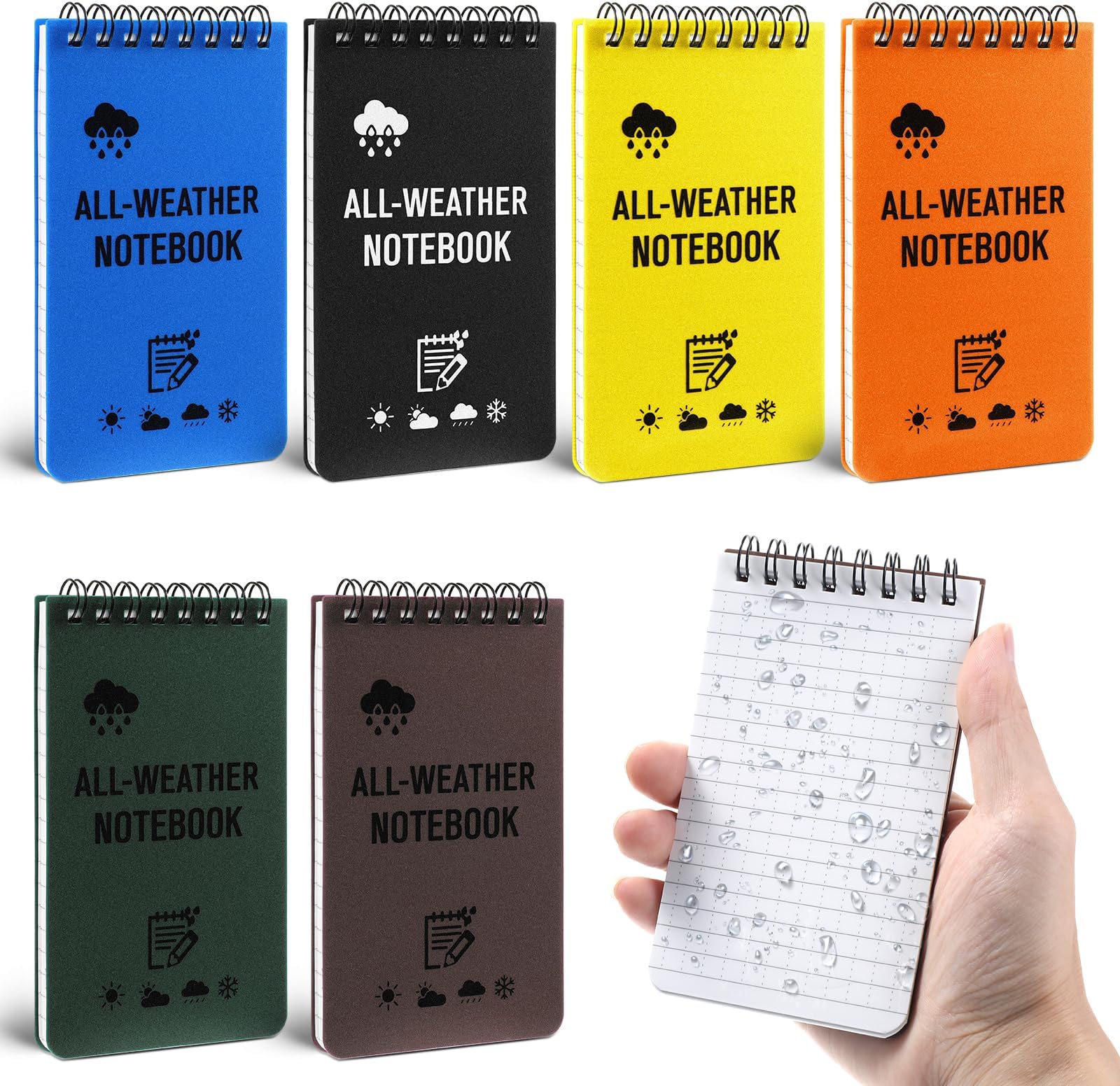 Amazon.com : CUGBO 10 Pack Waterproof Notebook, All-Weather Pocket ...