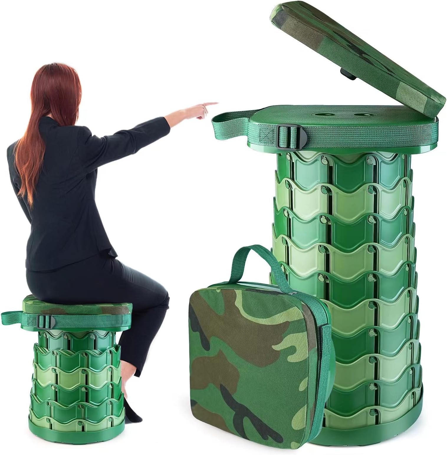 Amazon.com: 2 Pack Folding Camping Stool, Square Collapsible Portable ...