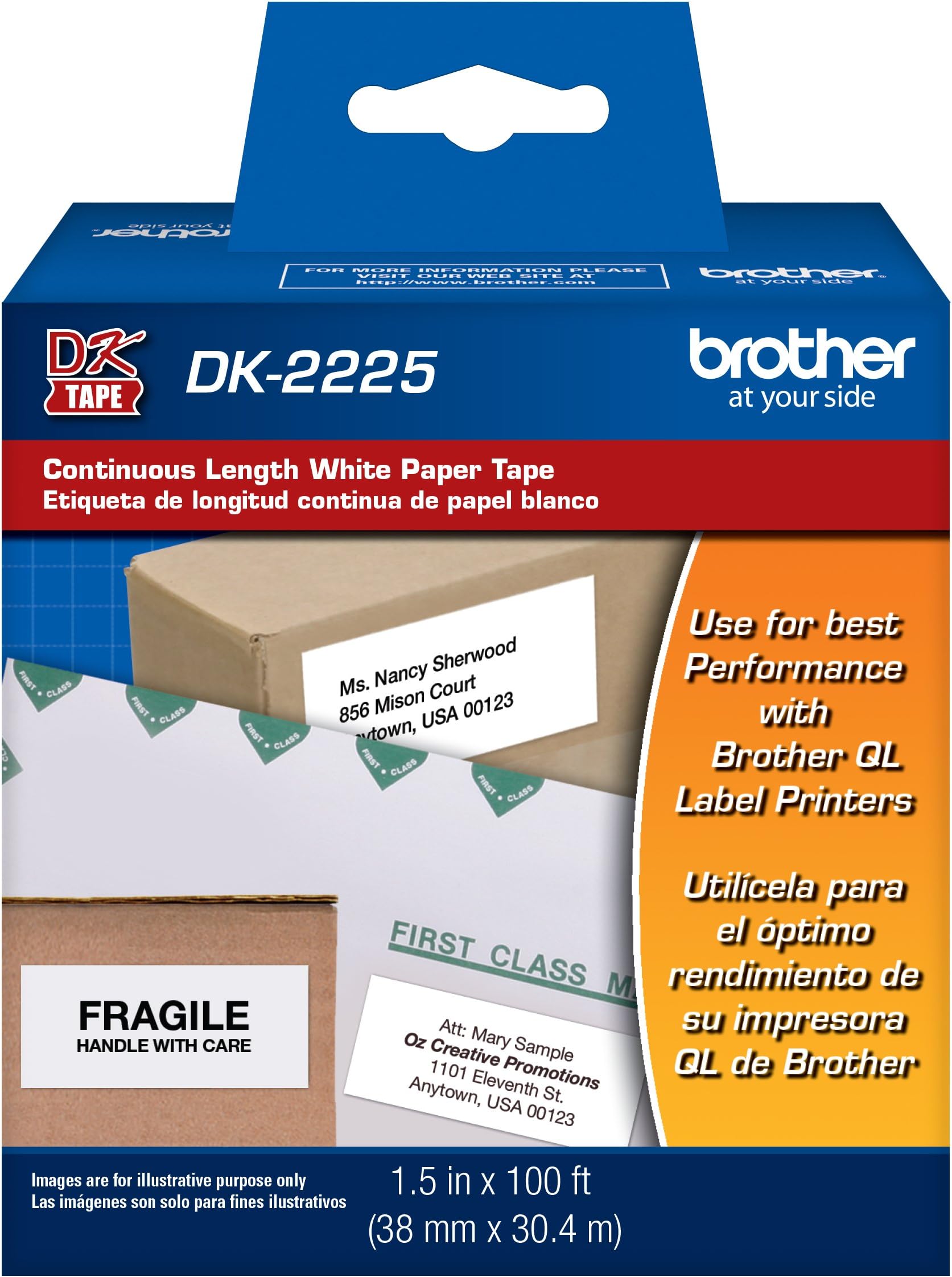 BROTHER DK2251 Label Tape, Blanco : Amazon.com.mx: Oficina y papelería