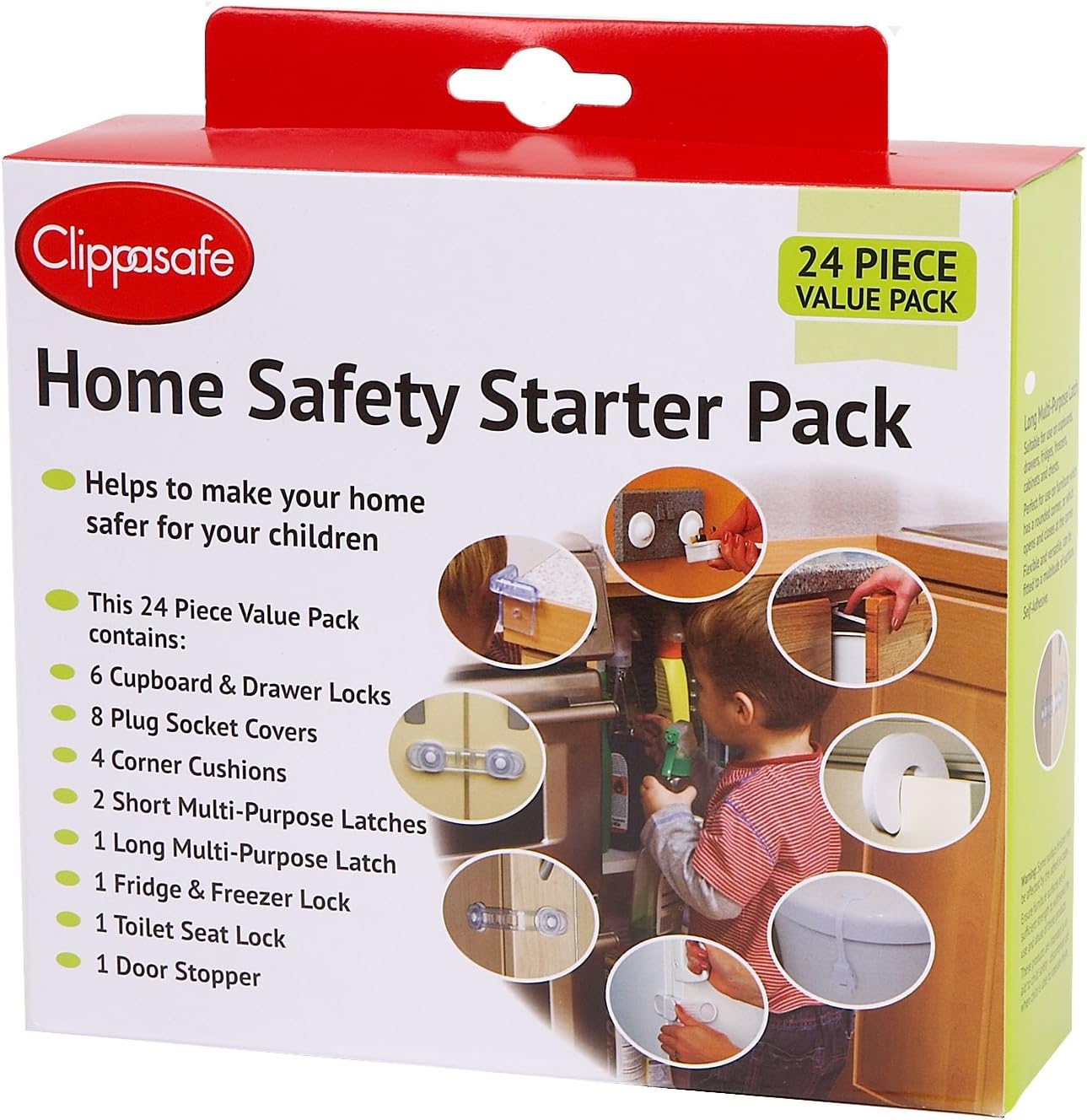Clippasafe Home Safety Starter Pack (24 Pieces), White : Amazon.co.uk ...