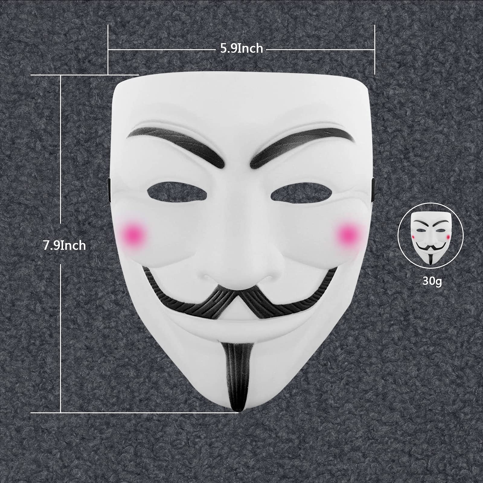 Hackers Mask V for Vendetta Anonymous Guy Cosplay Mask Party Costume ...