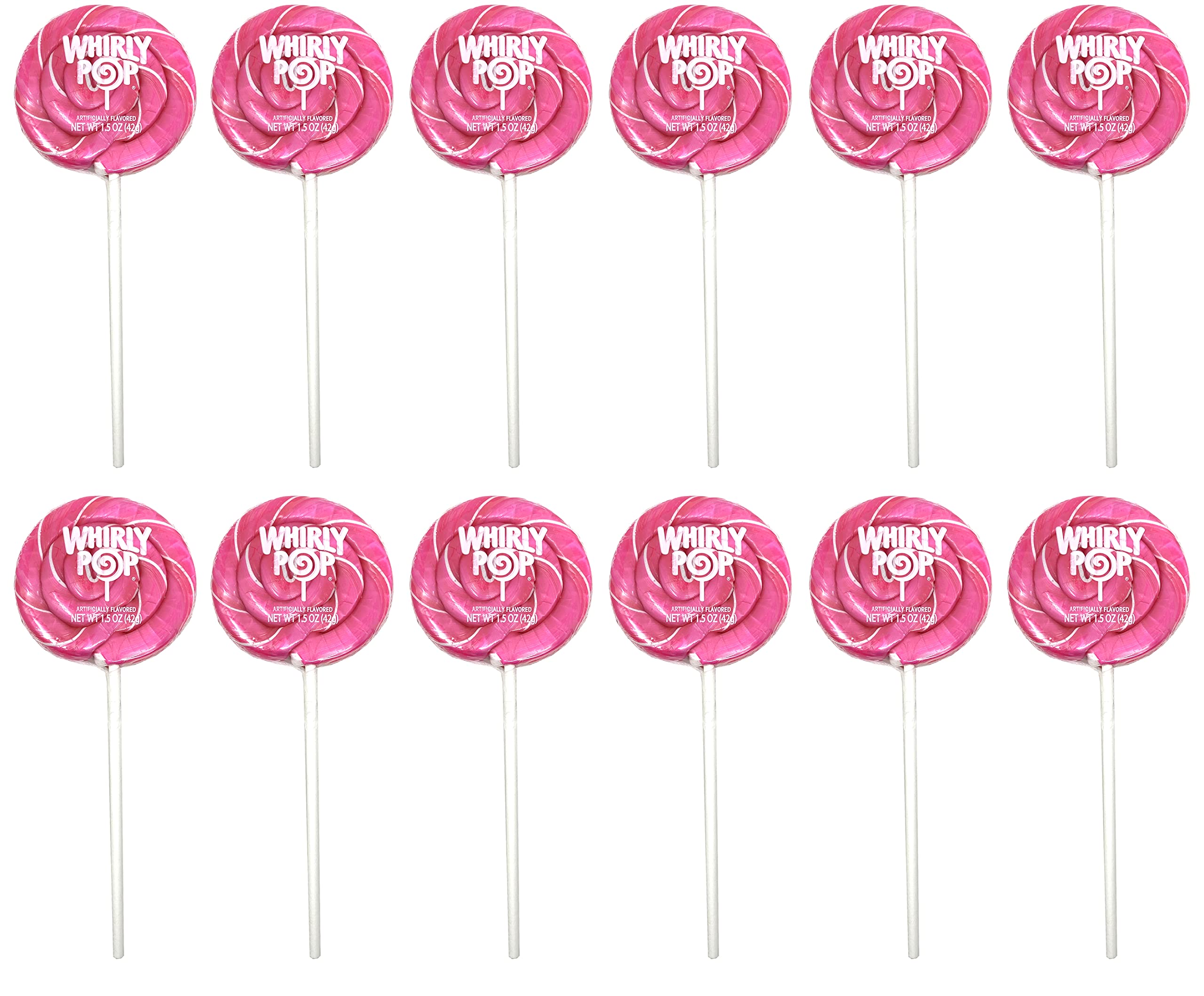 Amazon.com : Whirly Pop Lollipop Hot Pink Swirl 1.5 Ounces - 3 inch ...