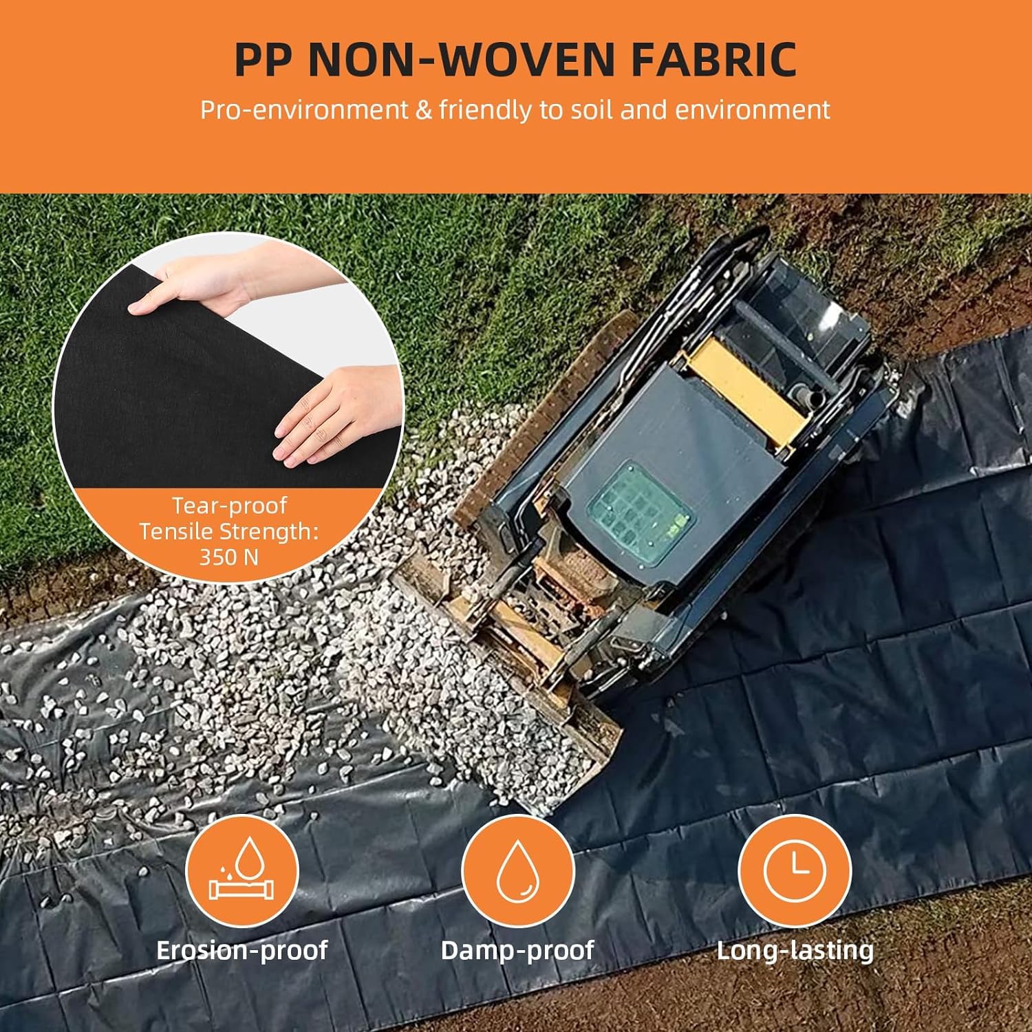 Snapklik.com : Geotextile Landscape, 6ft X 300ft & 6oz Geotextile ...