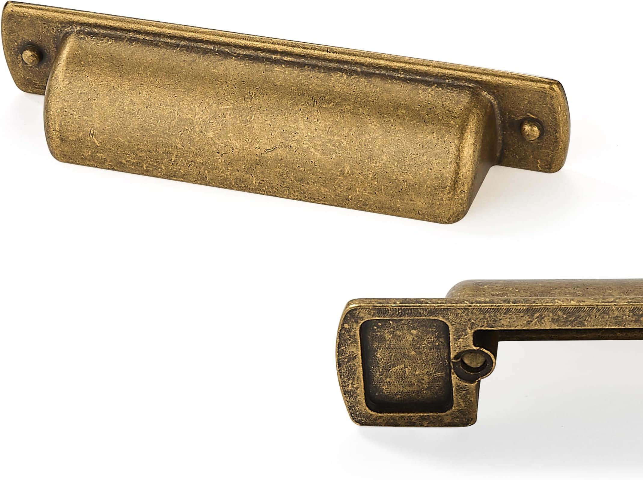 khtumeware 10 Pack 3" Antique Brass Cabinet Cup Pulls Vintage Drawer ...