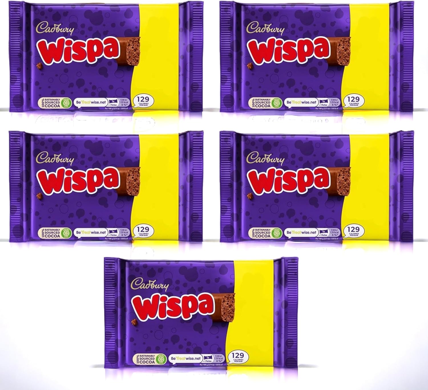 5 Pack Wispa Chocolate Bar (4 x 27g) - Delicious velvety textured milk ...