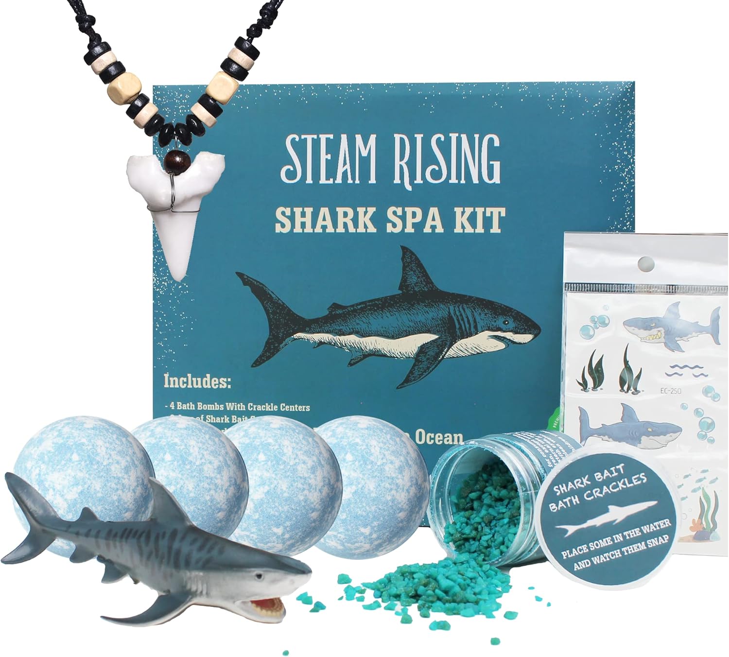 Amazon.com : Shark Bath Toy Spa Kit: Organic Shark Bath Bombs w/Bath ...