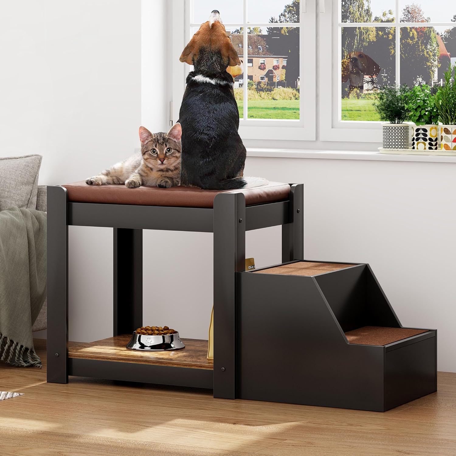 Amazon.com : SogesPet Dog Window Perch with Stairs, Large Dog Window ...