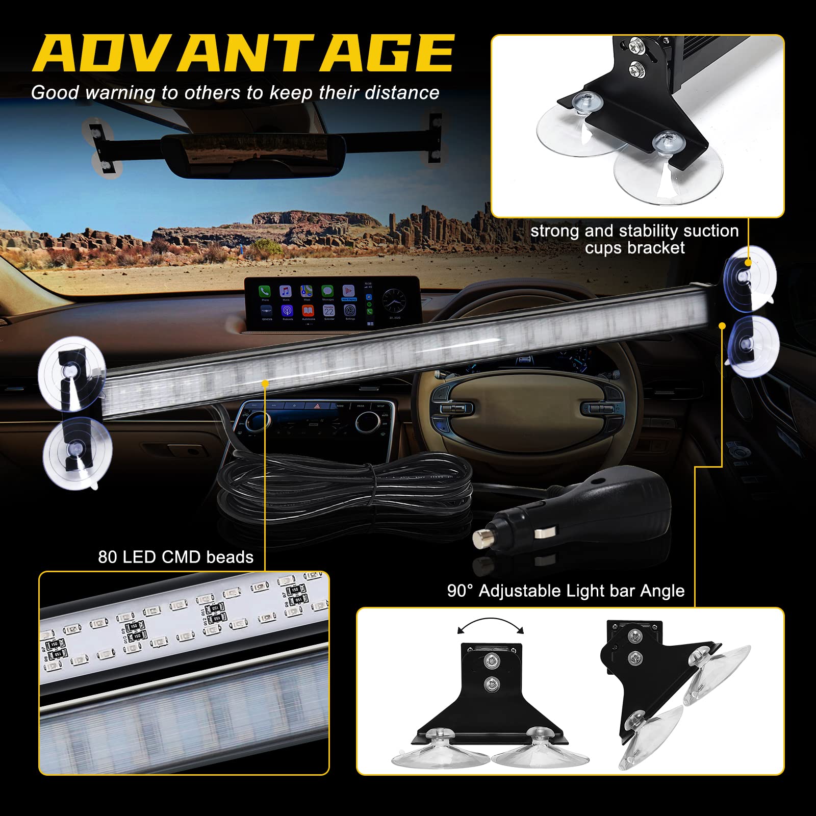 Snapklik.com : Emergency LED Strobe Traffic Advisor Warning Light Bar ...