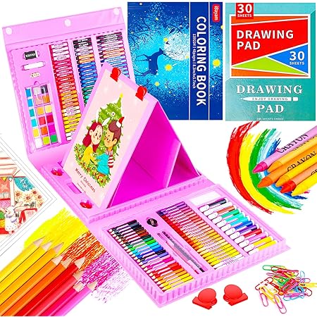 Amazon.com : VigorFun Art Kit, Drawing Painting Art Supplies for Kids ...
