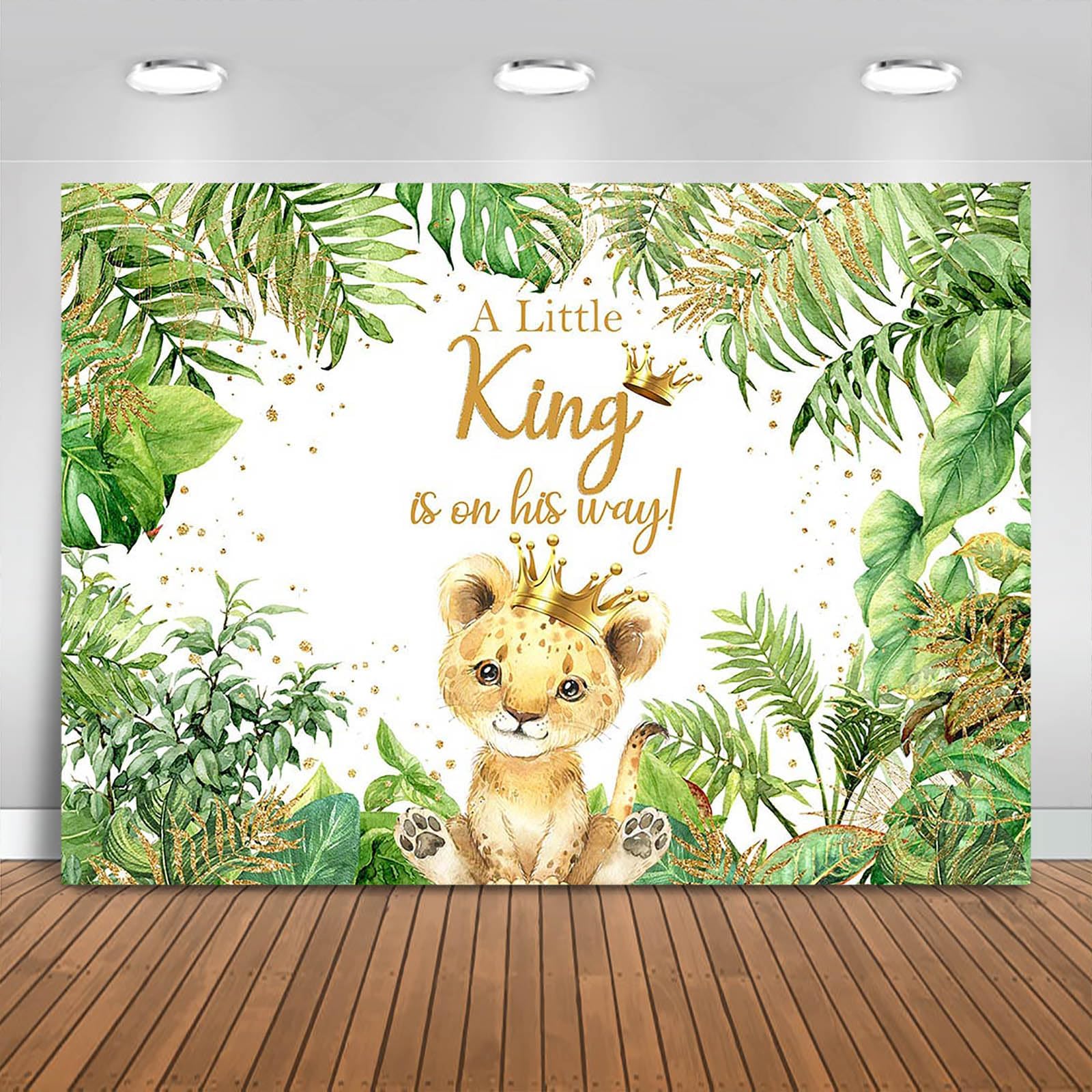 Amazon.com : Fitumiw Lion Baby Shower Backdrop 7x5ft A Little King is ...