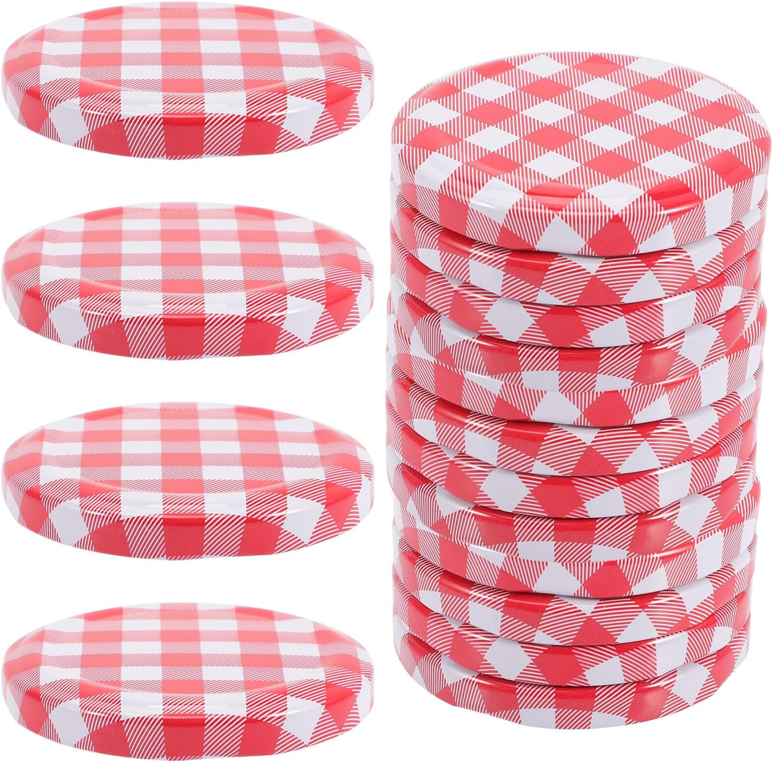 Nutley's 63mm Diameter Gingham Lid for Jam Jars - Red (Pack of 12 ...