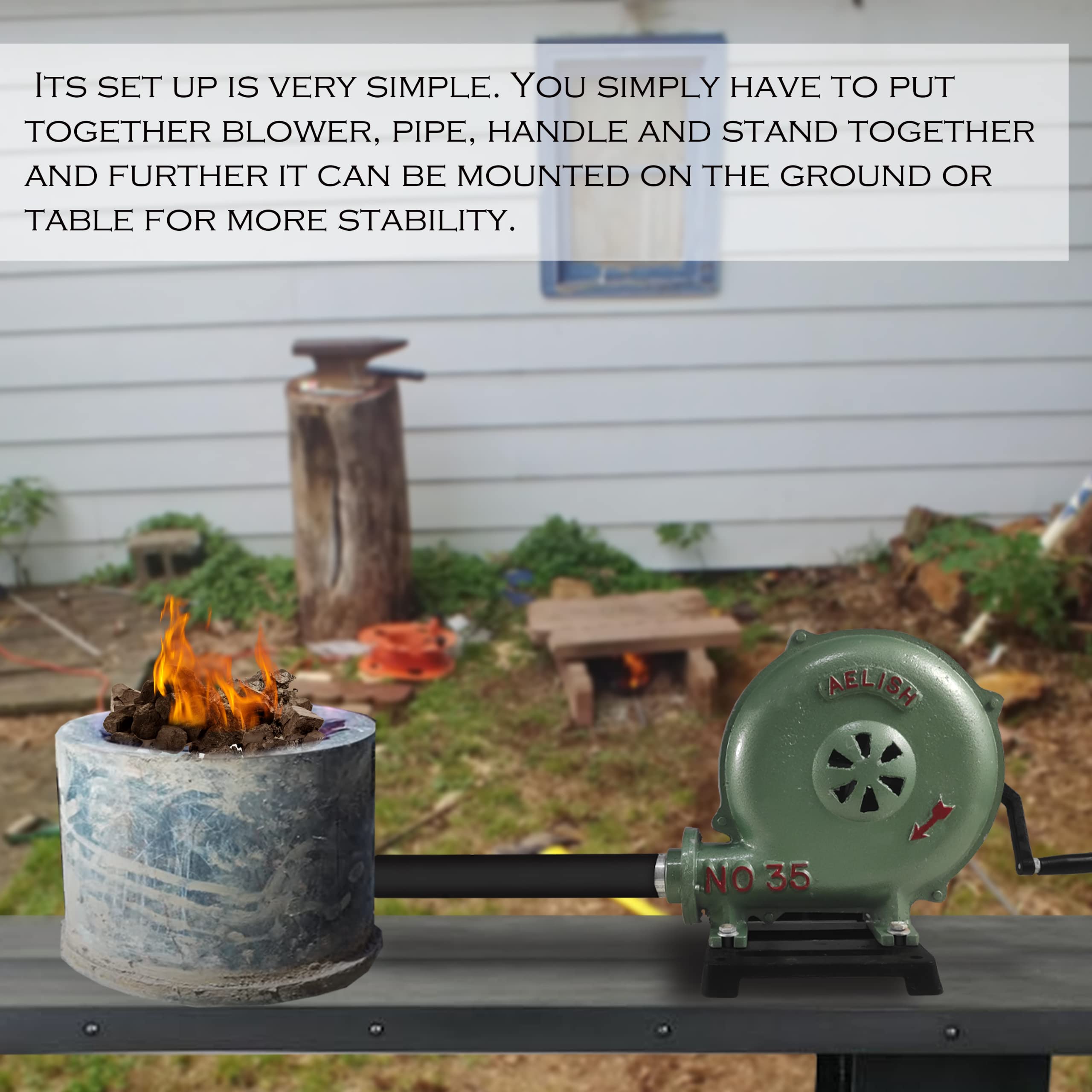 Simond Store Hand Crank Blacksmithing Forge Blower,11 Inch Cast ...