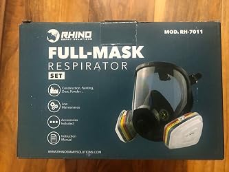 Full Face Respirator Gas Mask RHINO RH-7011 for Organic Vapor, Chemical ...