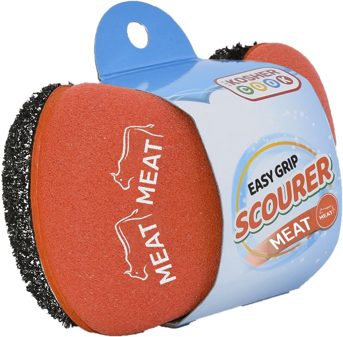 Amazon.com: Meat Red Scouring Sponge - Easy Grip Handle Scour Pad with ...