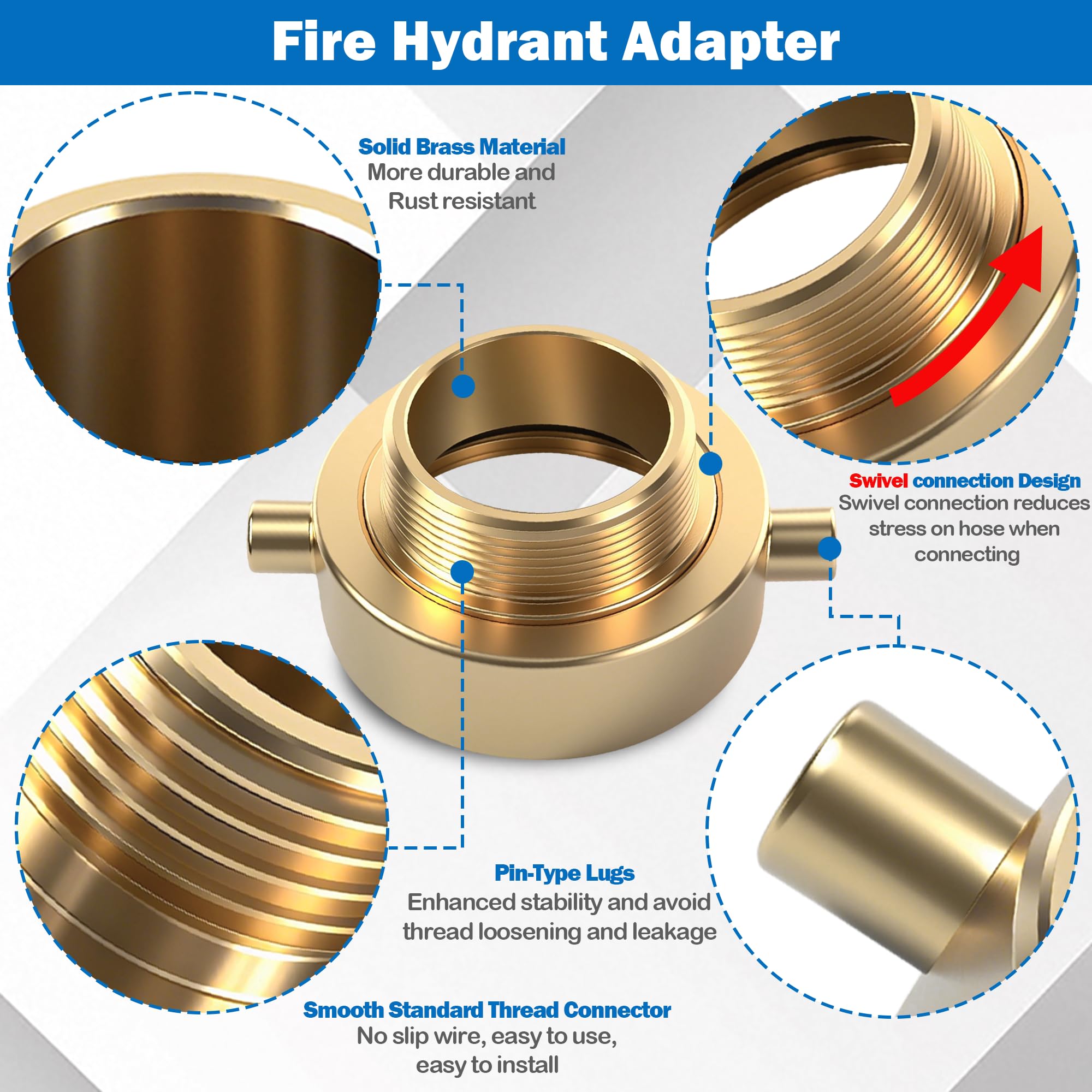 Snapklik.com : Happy Tree 2-1/2" NH/NST Female X 2" NPT Male Brass Male ...