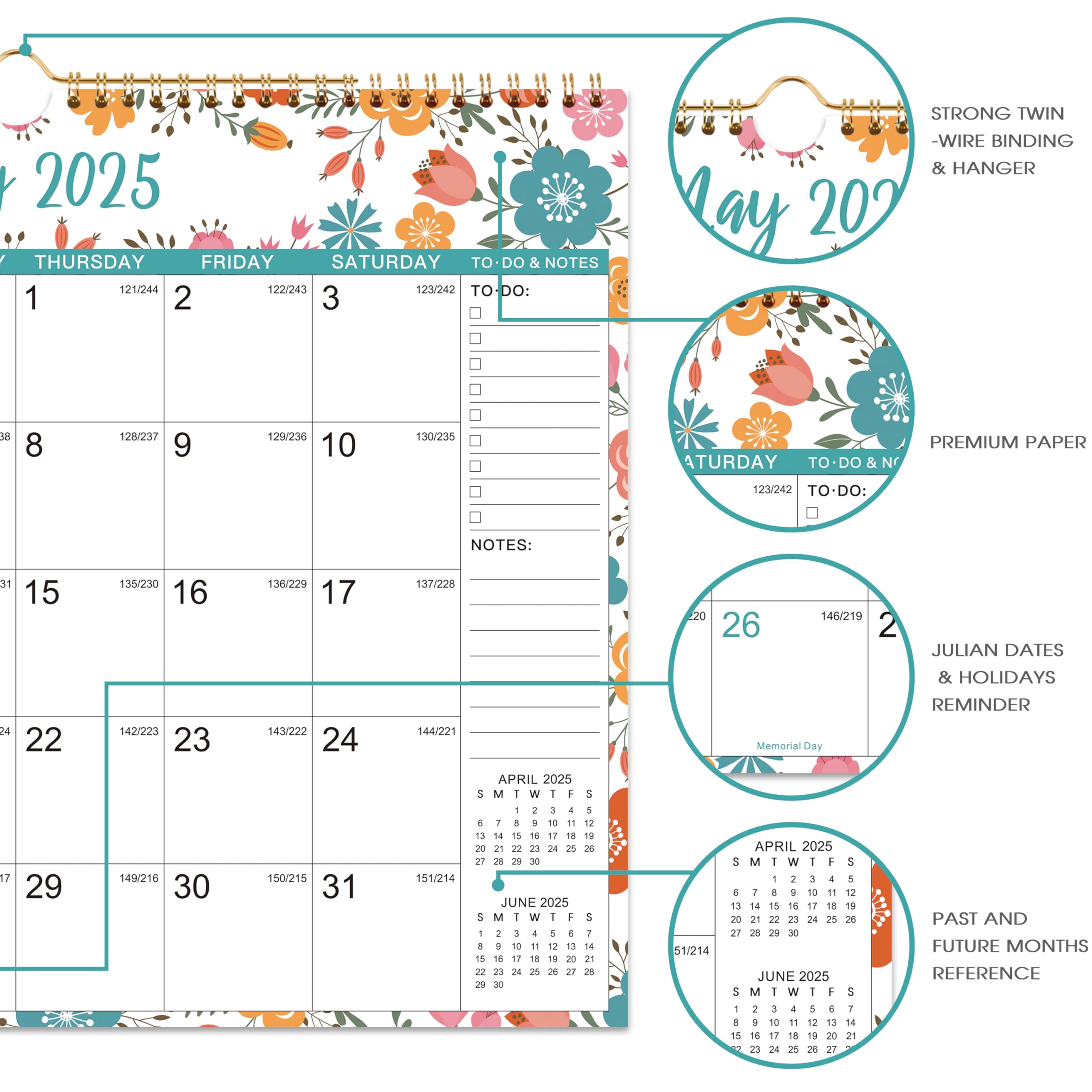 Snapklik.com : 2025 Wall Calendar - Jan 2025 - Dec 2025, 12 Months ...