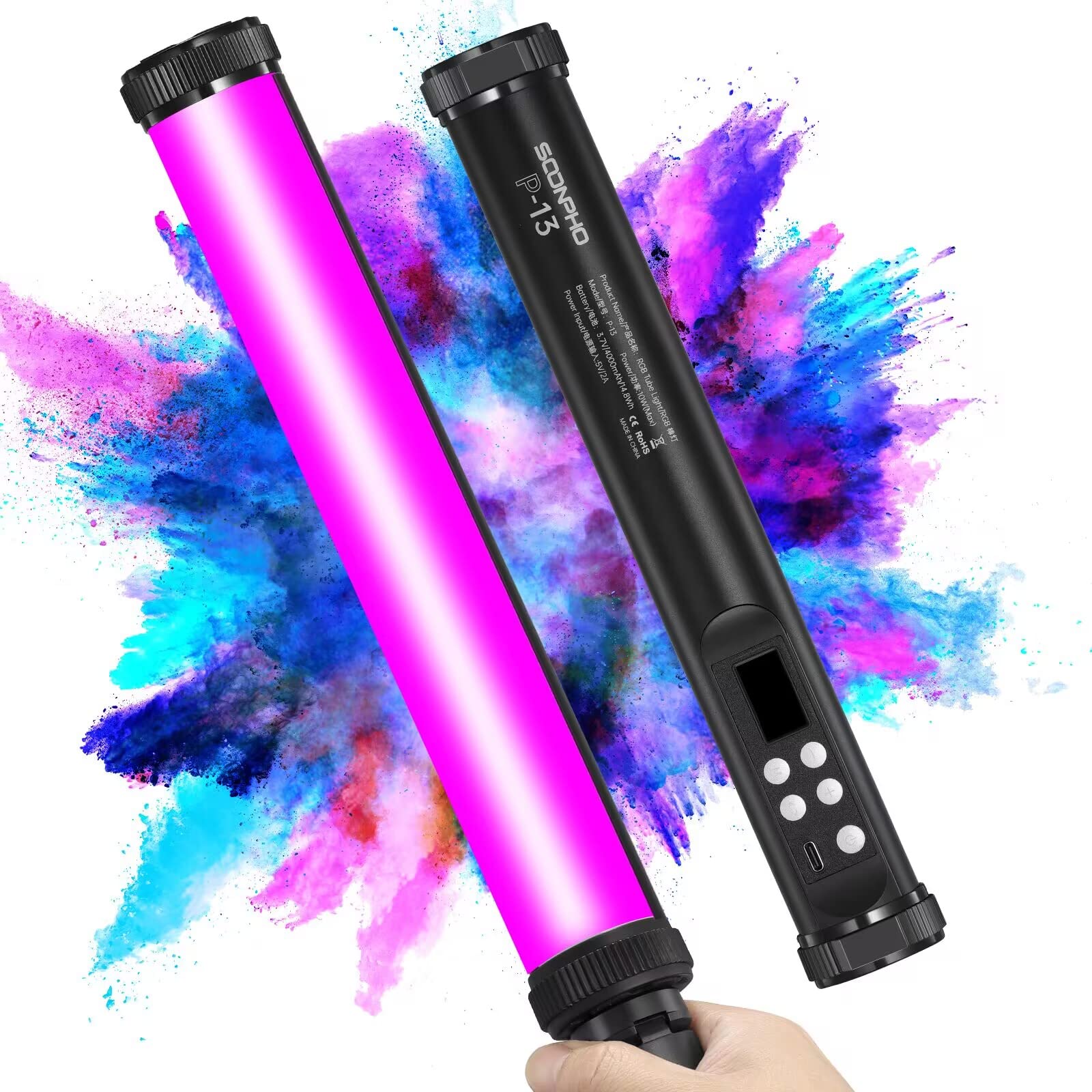 Handheld LED Stick Light for Photography, 360° RGB Video Light Wand ...
