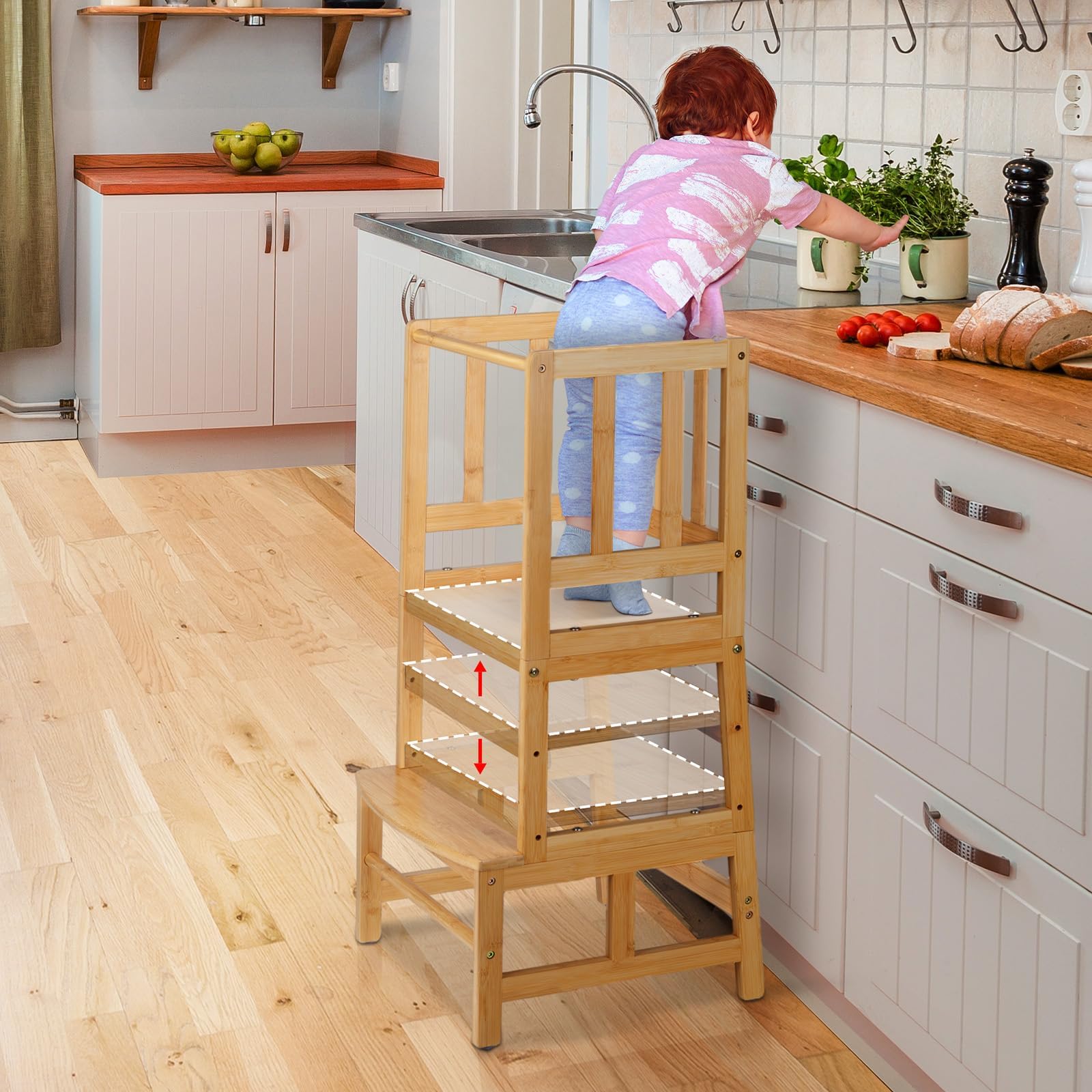 COSYLAND Height adjustable toddler kitchen step stool - kitchen ...