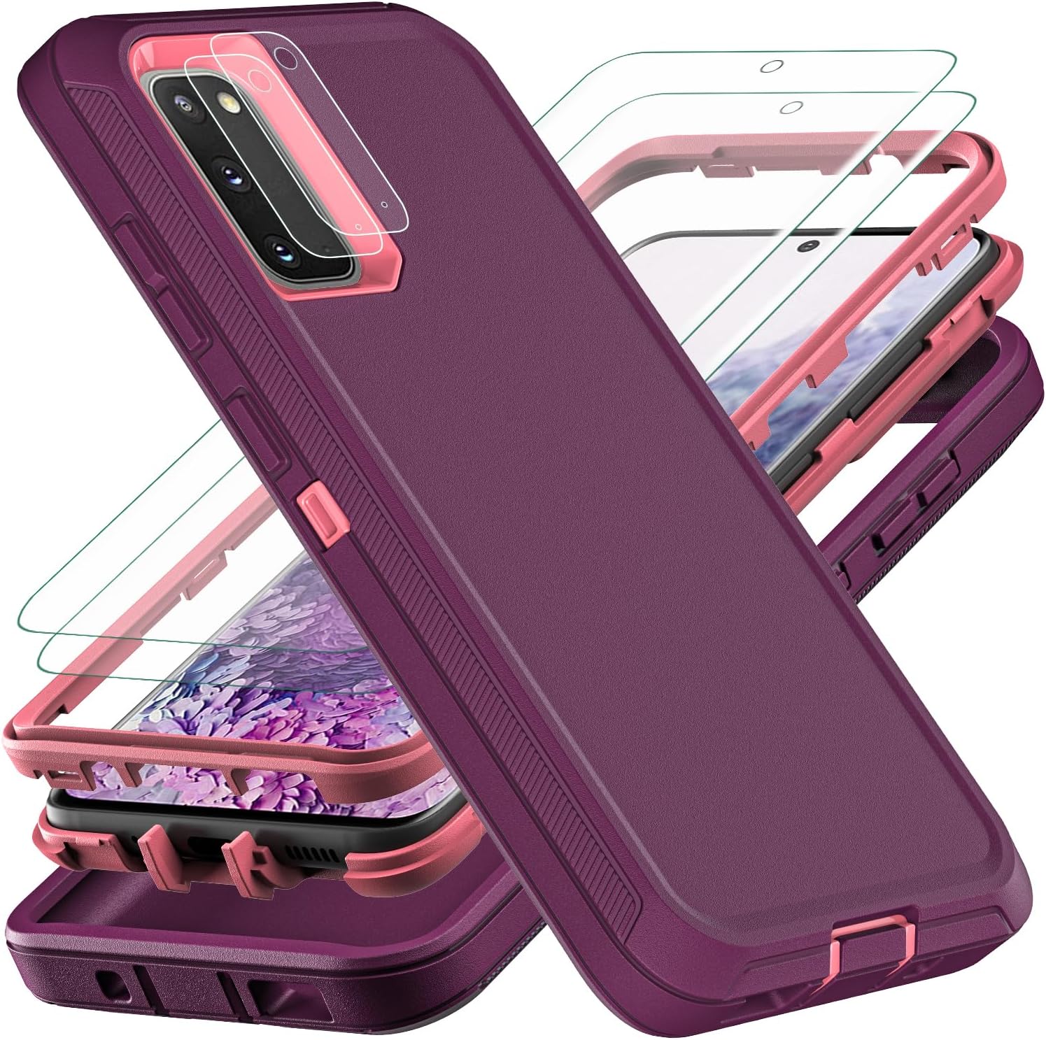 Amazon.com: YKHJKLEC for Samsung Galaxy S20 Case, with 2Pcs [Self Healing Flexible TPU Screen ...