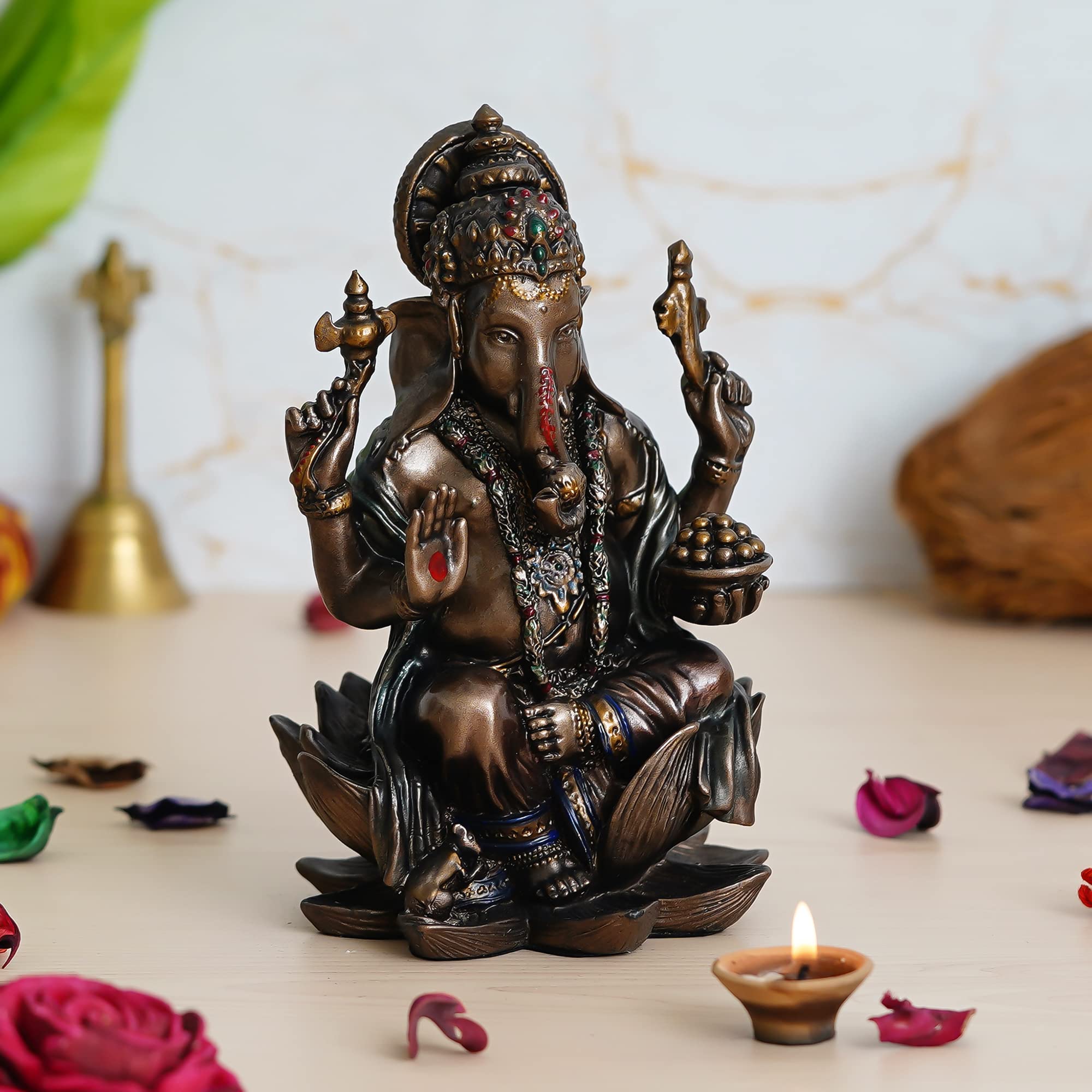 Buy Mukundra Art N Craft 7" Poly Resin Ganesha Idol, Vinayaka Statue ...