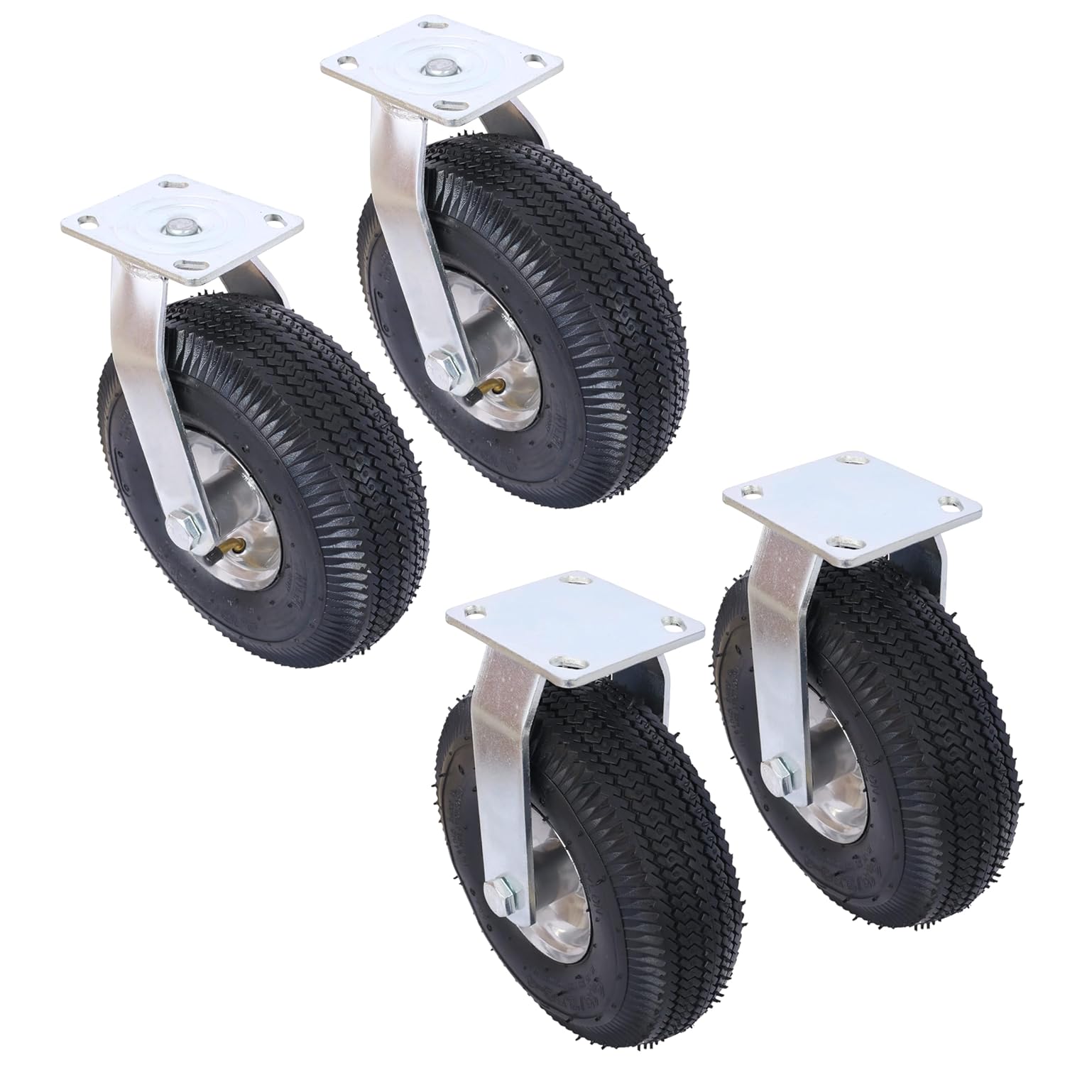 Amazon.com: Beleda Heavy-Duty Pneumatic Caster Wheels Set - Swivel ...