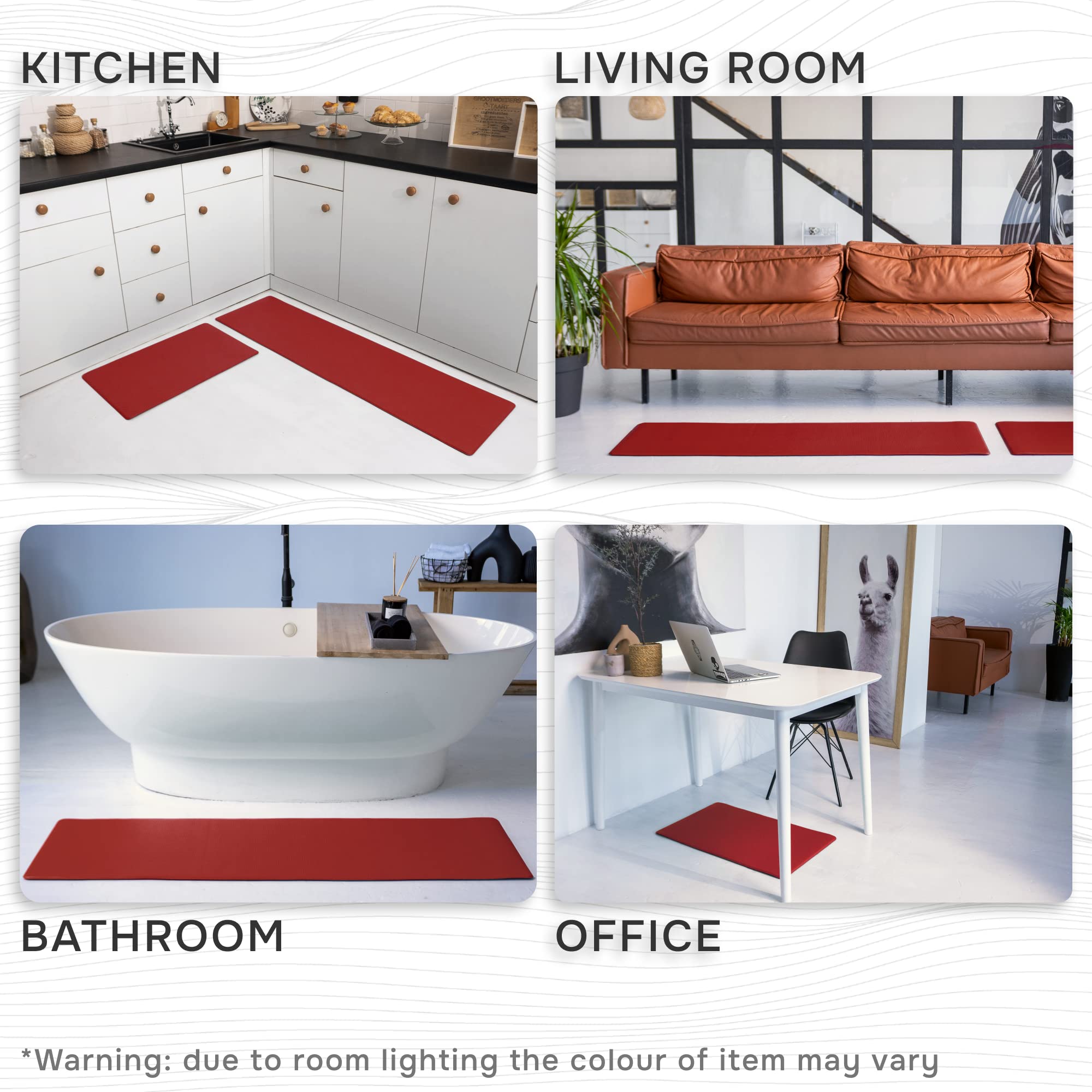 Homergy Anti Fatigue Kitchen Mats for Floor 2 PCS, Memory Foam ...