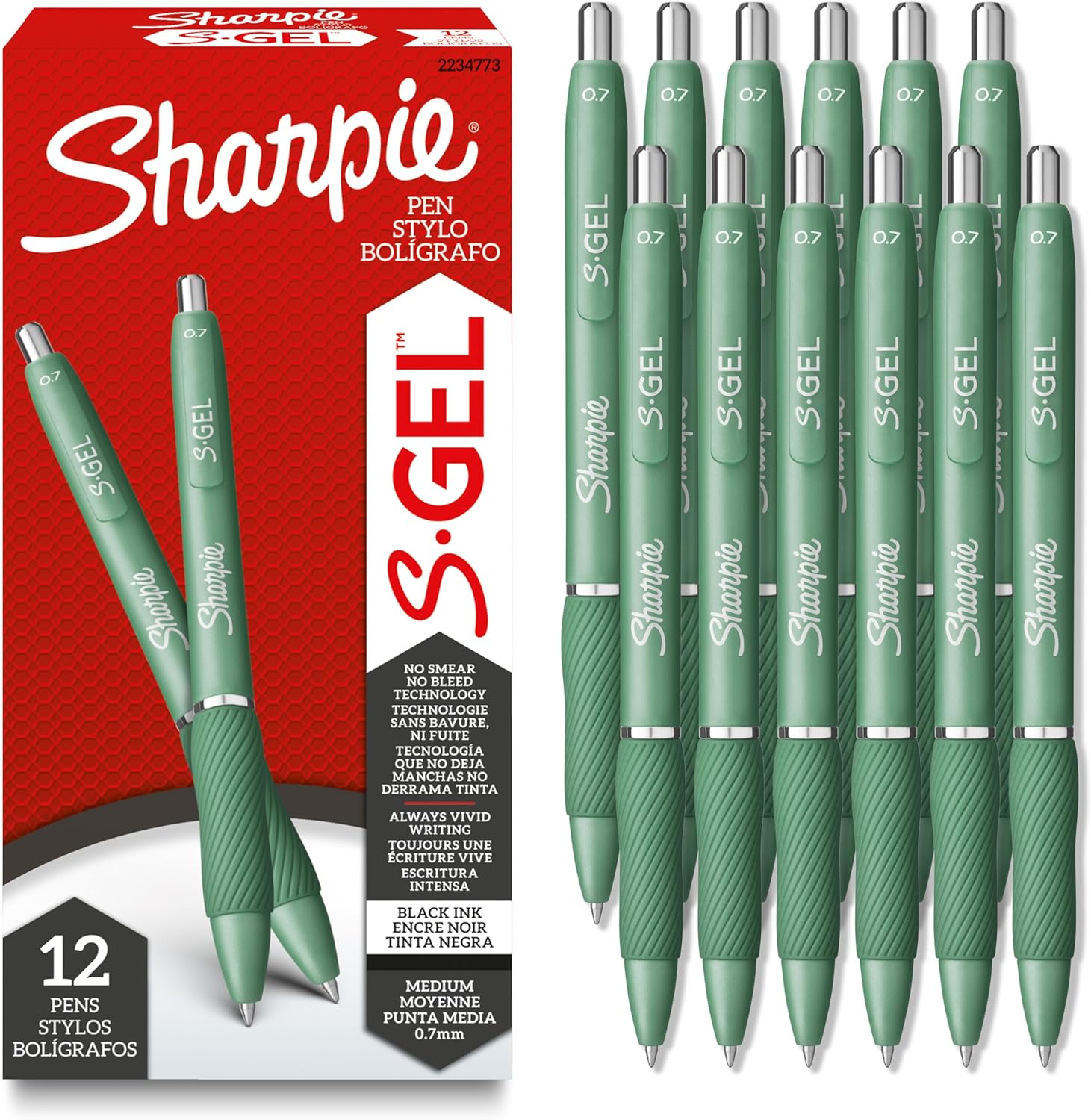Amazon.com: Sharpie S-Gel, Gel Pens, Medium Point (0.7mm), Forest Green ...