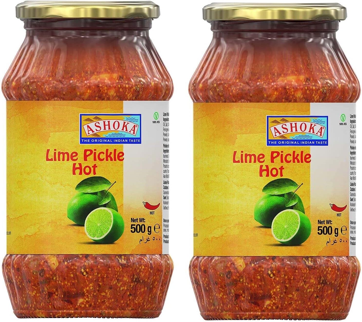Ashoka Lime Pickle Hot 500g (Pack of 2) - Perfect as a Side Condiment ...