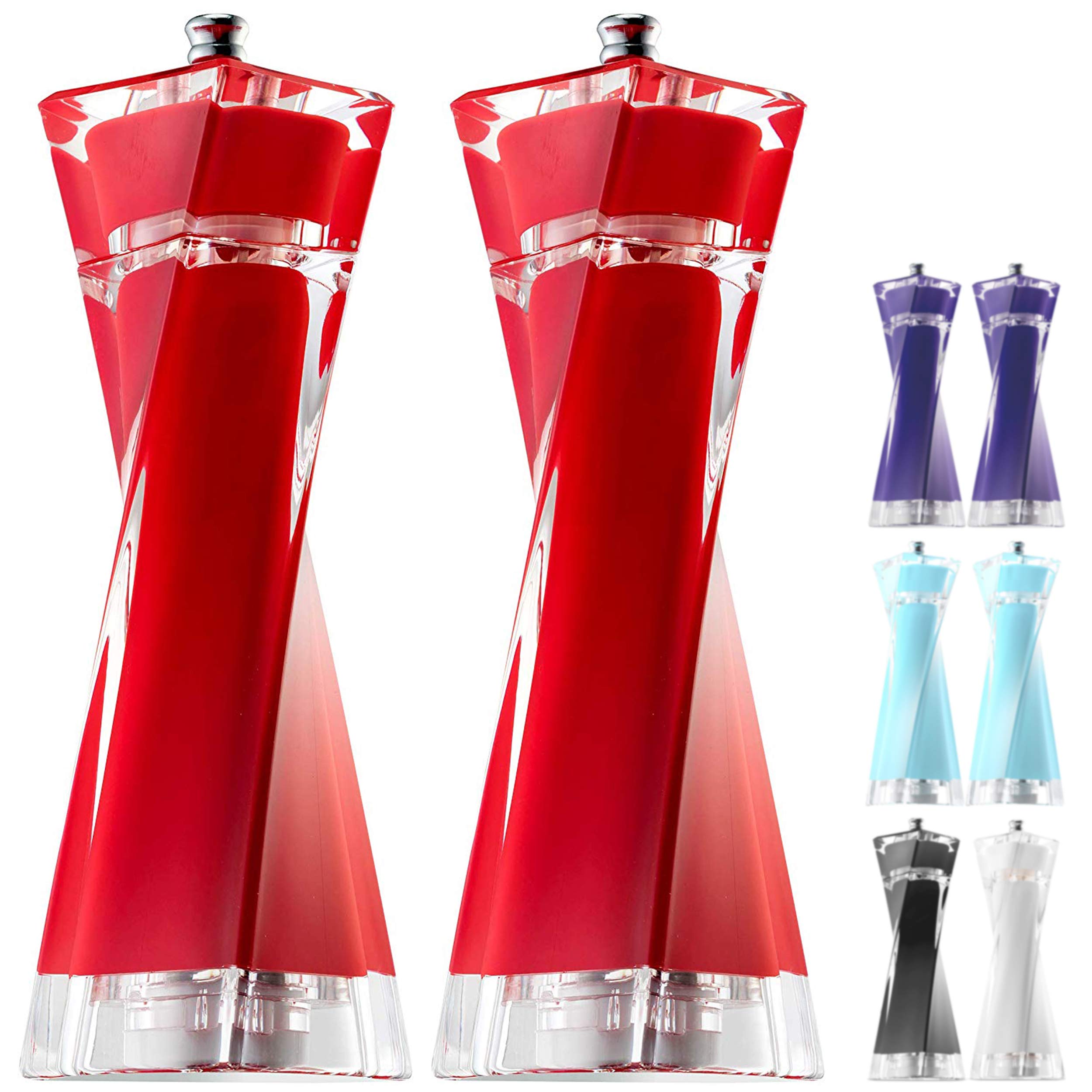 Red Salt And Pepper Grinders Tableware Collection. Salt & Pepper