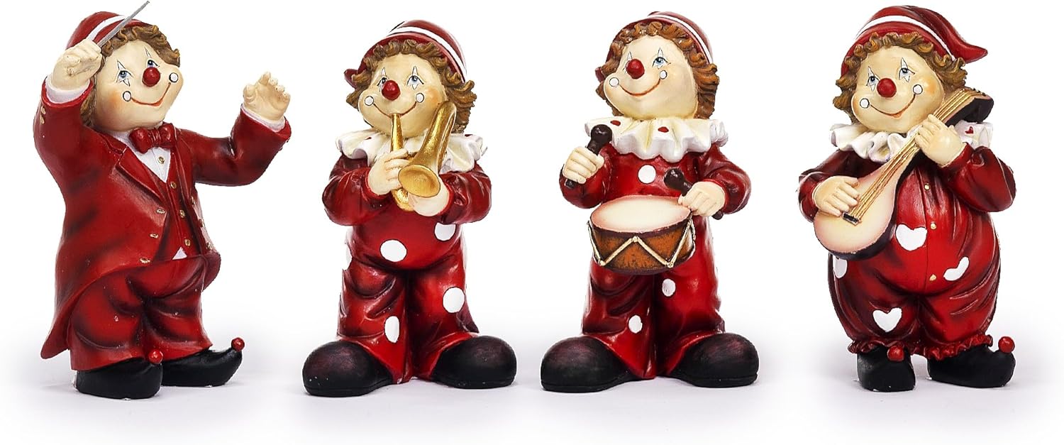 Amazon.com: Sunny Toys 13757 Polyresin Clown Figurines with Musical ...
